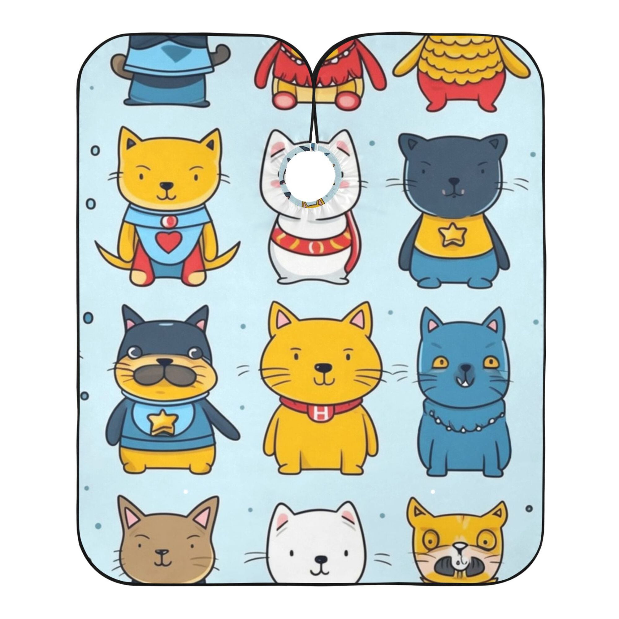 JSTEL Cartoon Cat Kitten Waterproof Barber Cape for Men Women Beard ...