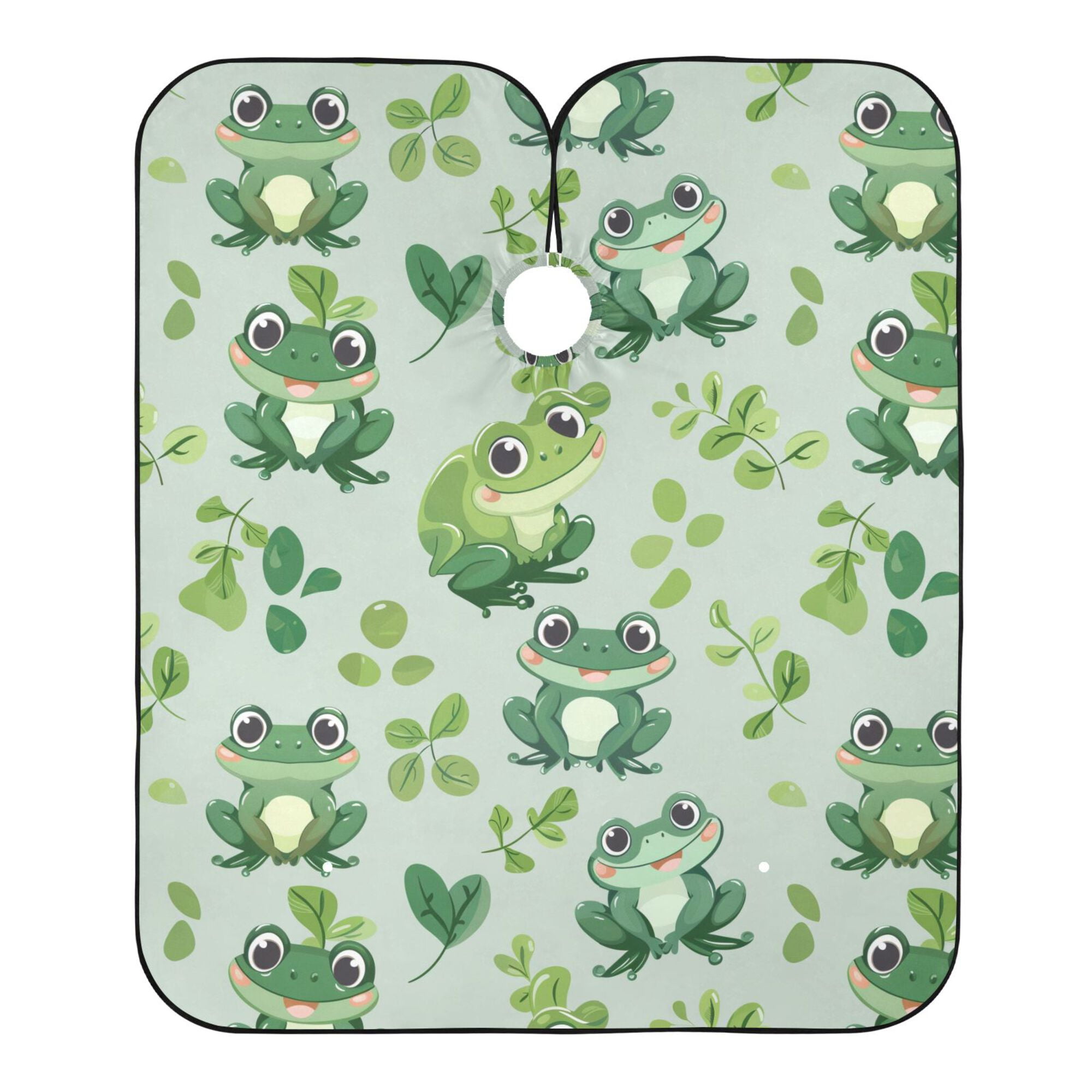 JSTEL Cartoon Frog Leaves Waterproof Barber Cape for Men Women Beard ...