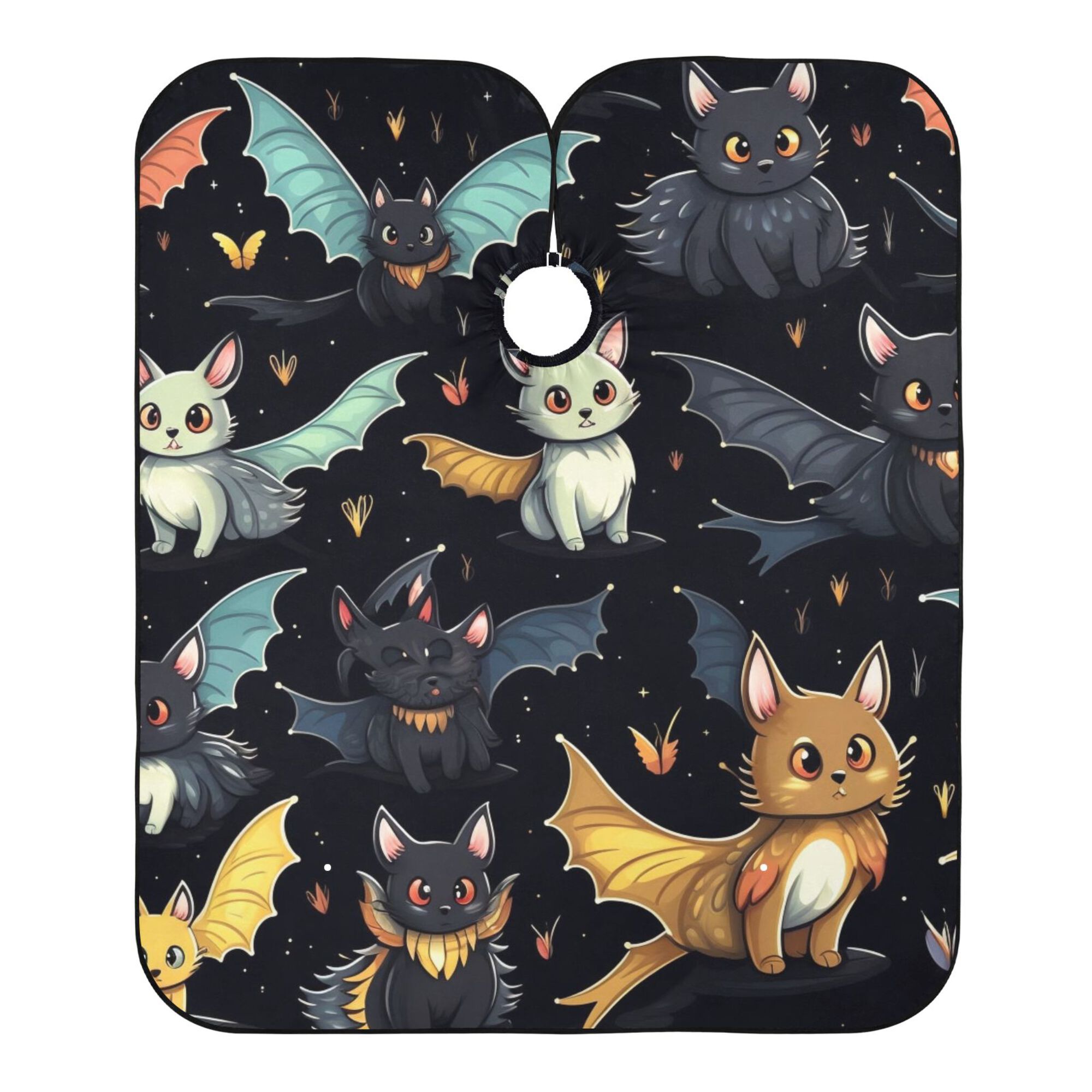 JSTEL Cat Bat Halloween Waterproof Barber Cape for Men Women Beard ...