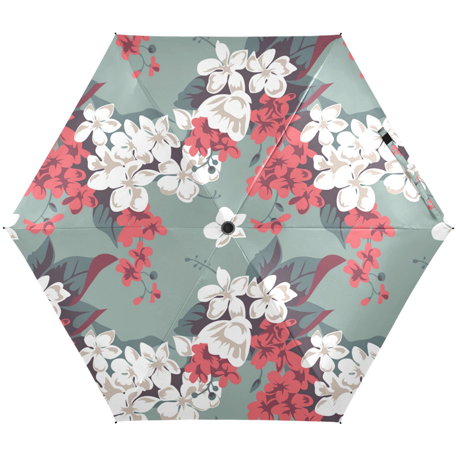 JSTEL Cherry Blossoms Flowers Folding Umbrella for Rain Sun Travel Mini ...