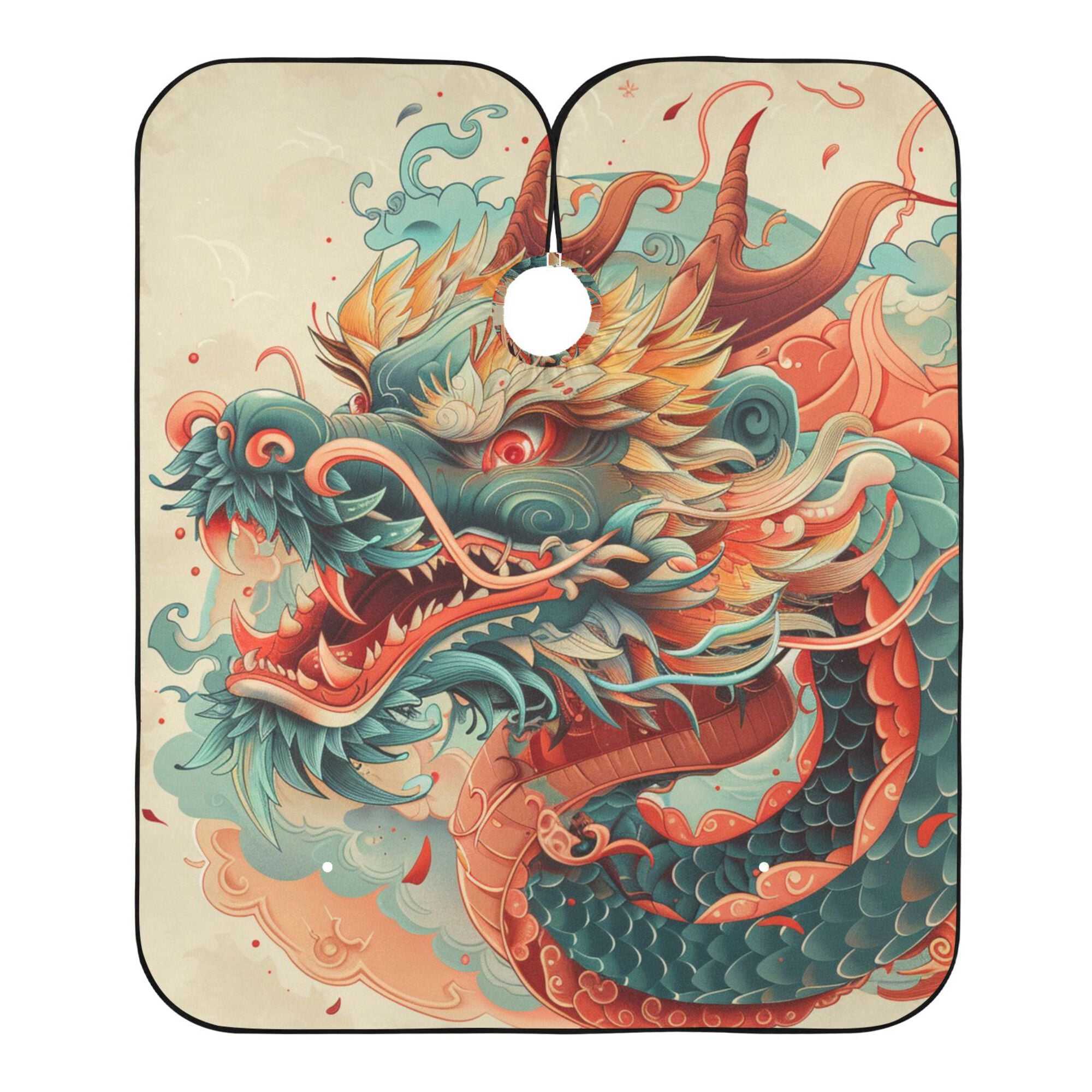 JSTEL Chinese Dragon Cloud Waterproof Barber Cape for Men Women Beard ...