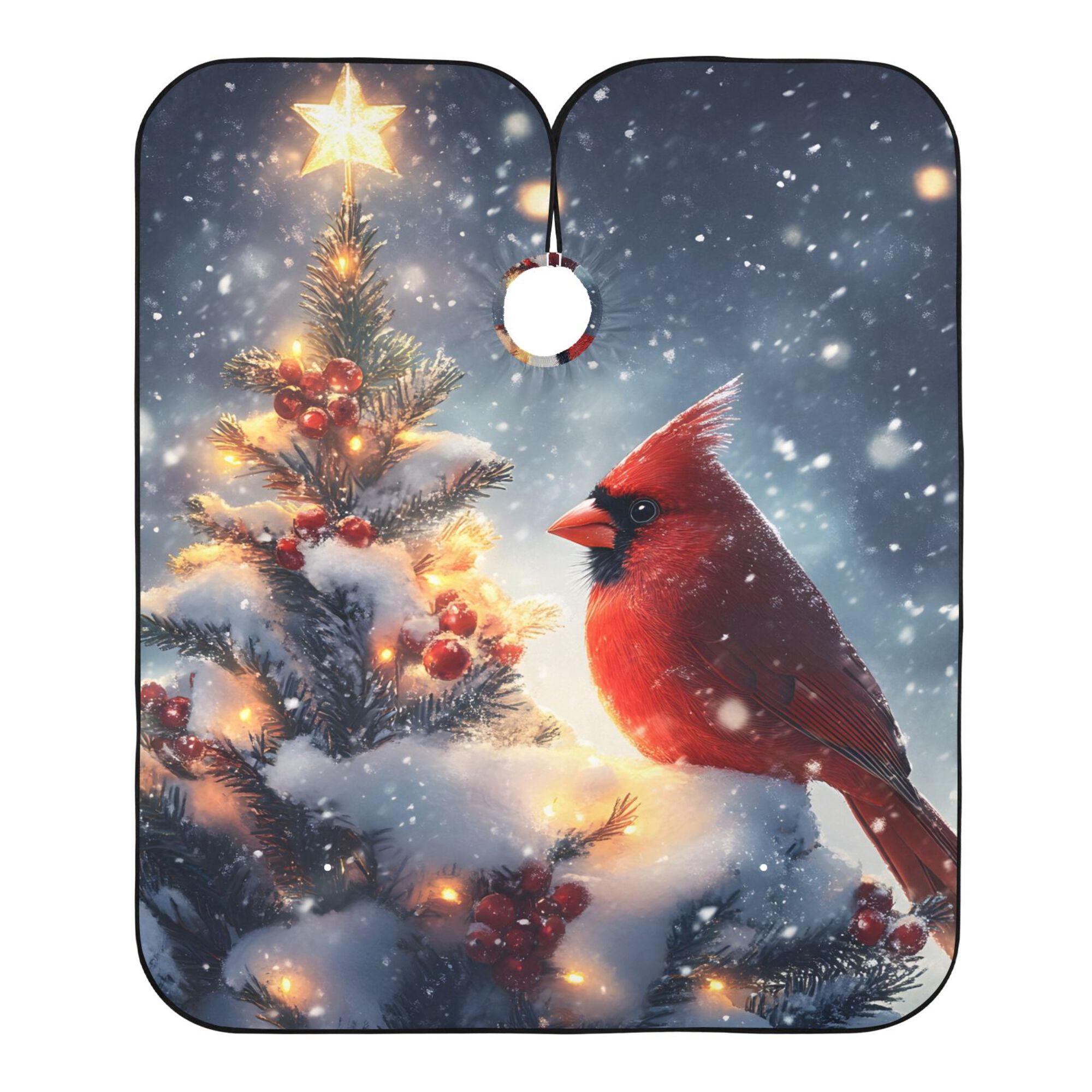 JSTEL Christmas Tree Cardinal Bird Waterproof Barber Cape for Men Women ...