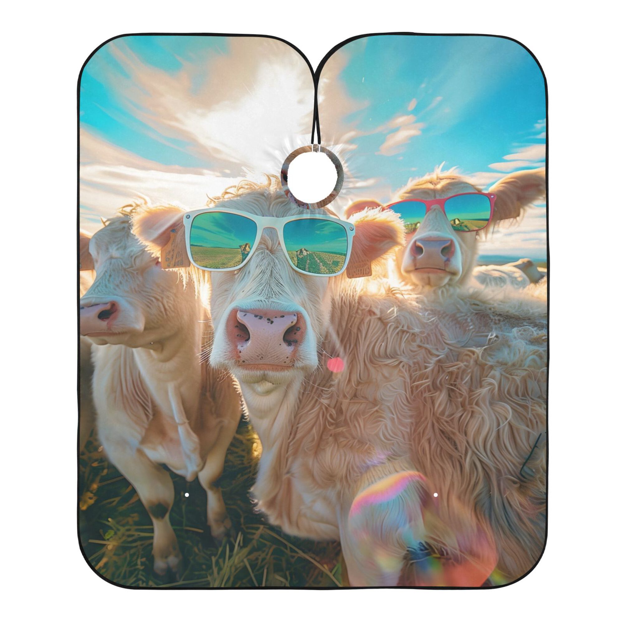 JSTEL Cows with Sunglasses Funny Waterproof Barber Cape for Men Women ...