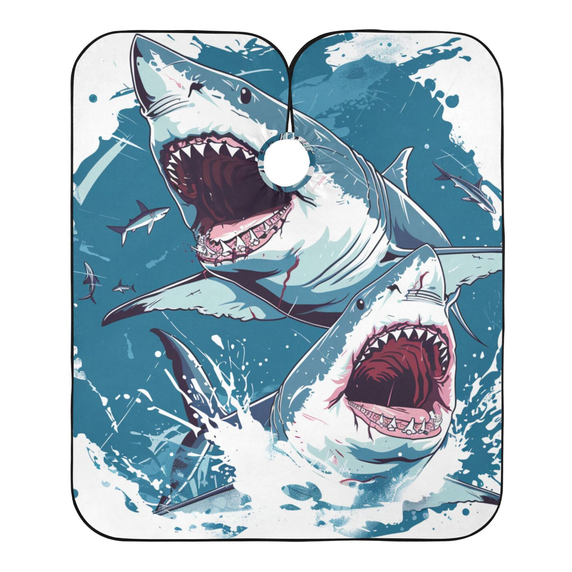 JSTEL Cruel Shark Waterproof Barber Cape for Men Women Beard Shaving ...
