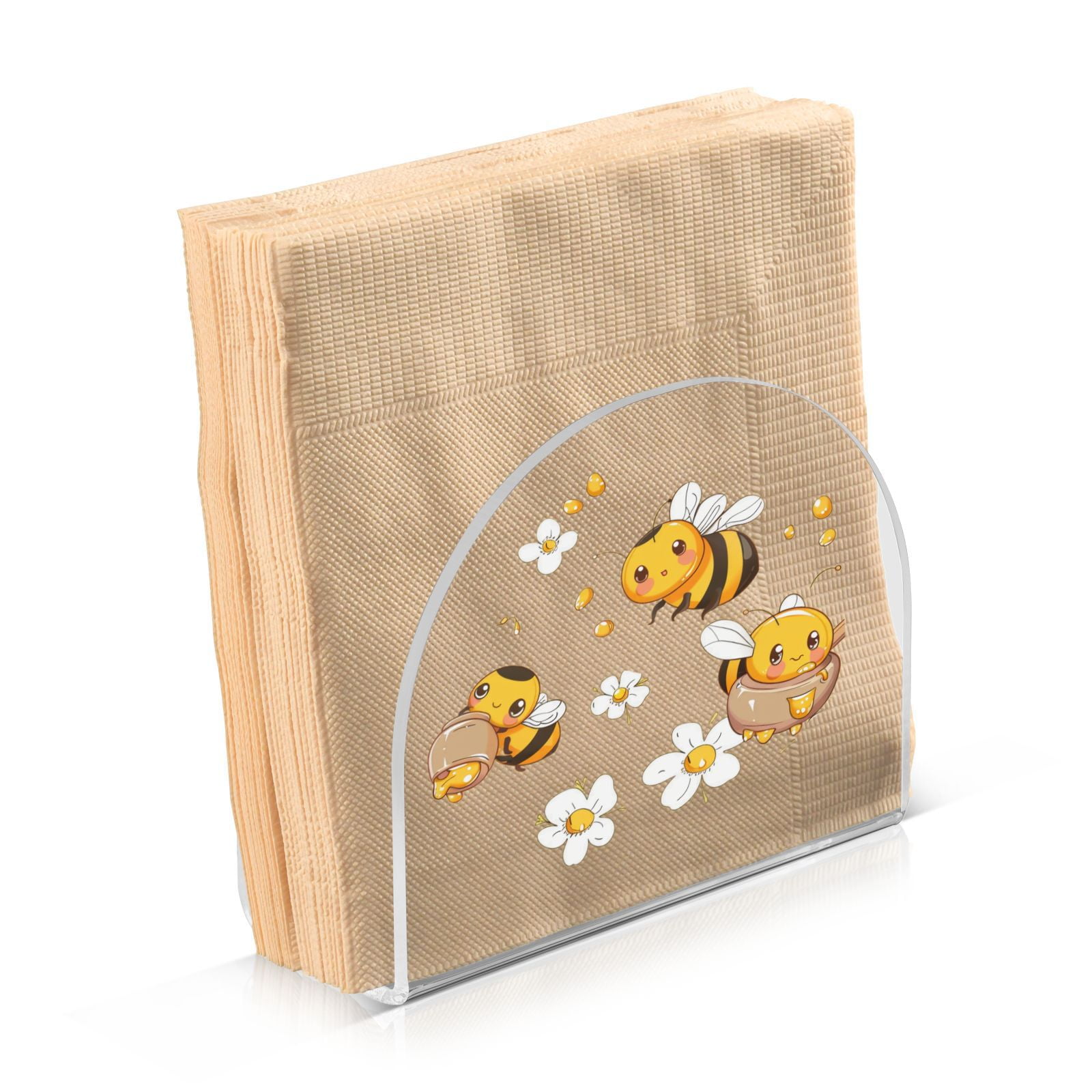 JSTEL Cute Bee Flower Napkin Holder for Table Cocktail Farmhouse, Paper ...