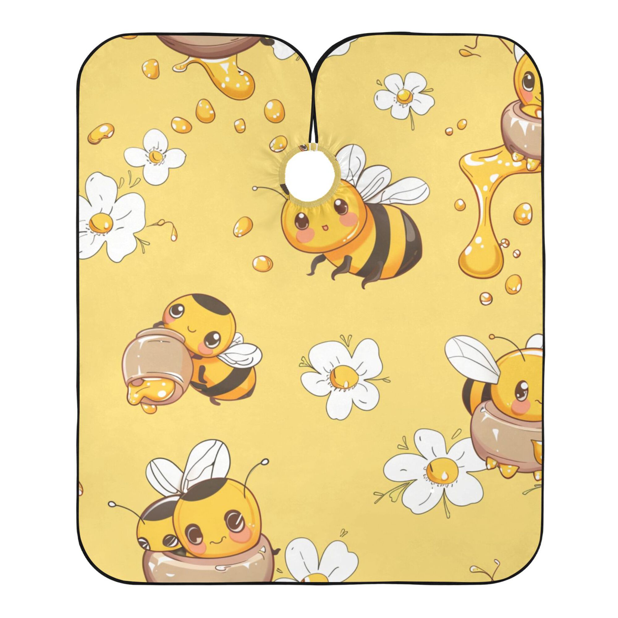 JSTEL Cute Bee Flower Waterproof Barber Cape for Men Women Beard ...