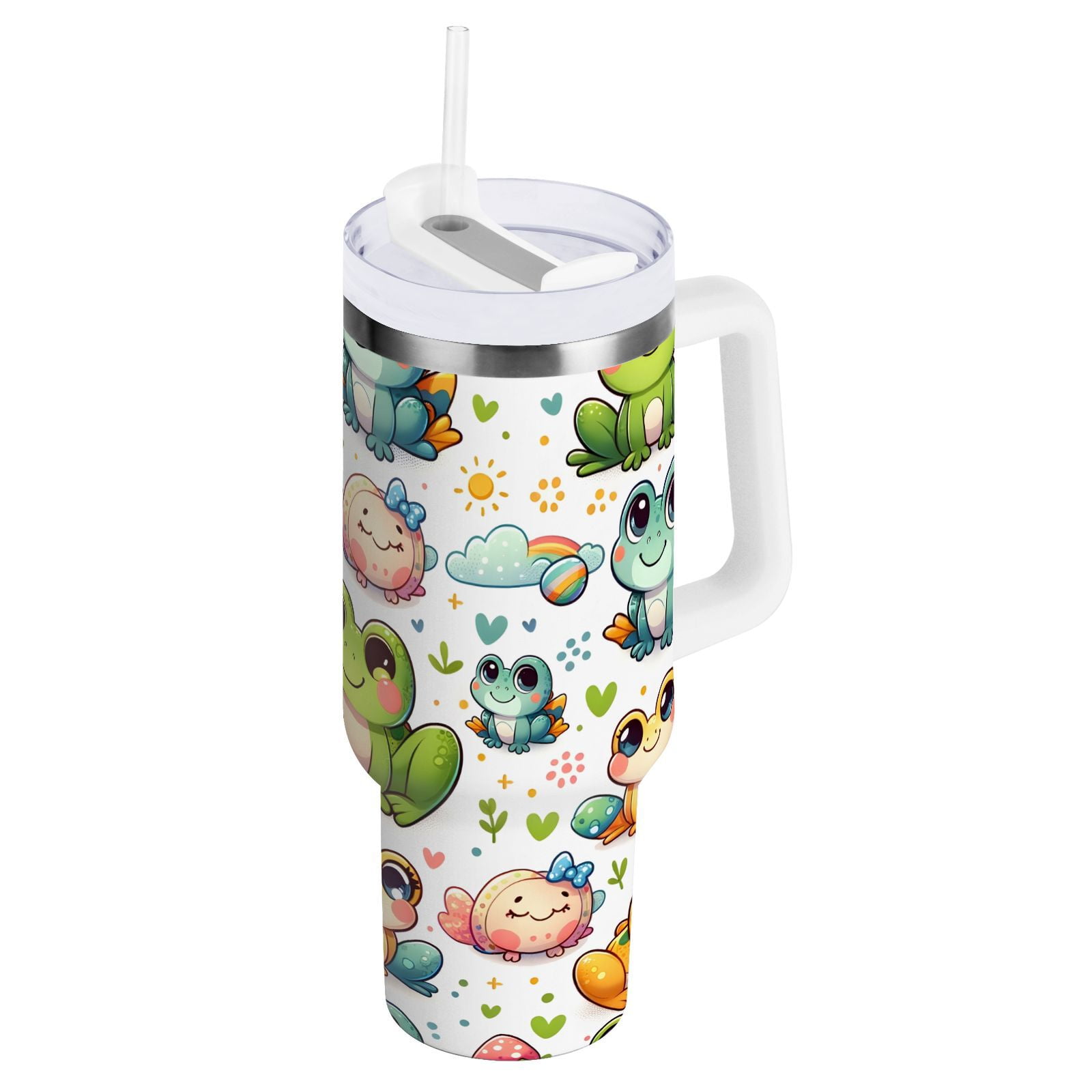 JSTEL Cute Cartoon Frog 40 oz Tumbler Stainless Steel Water Bottle ...