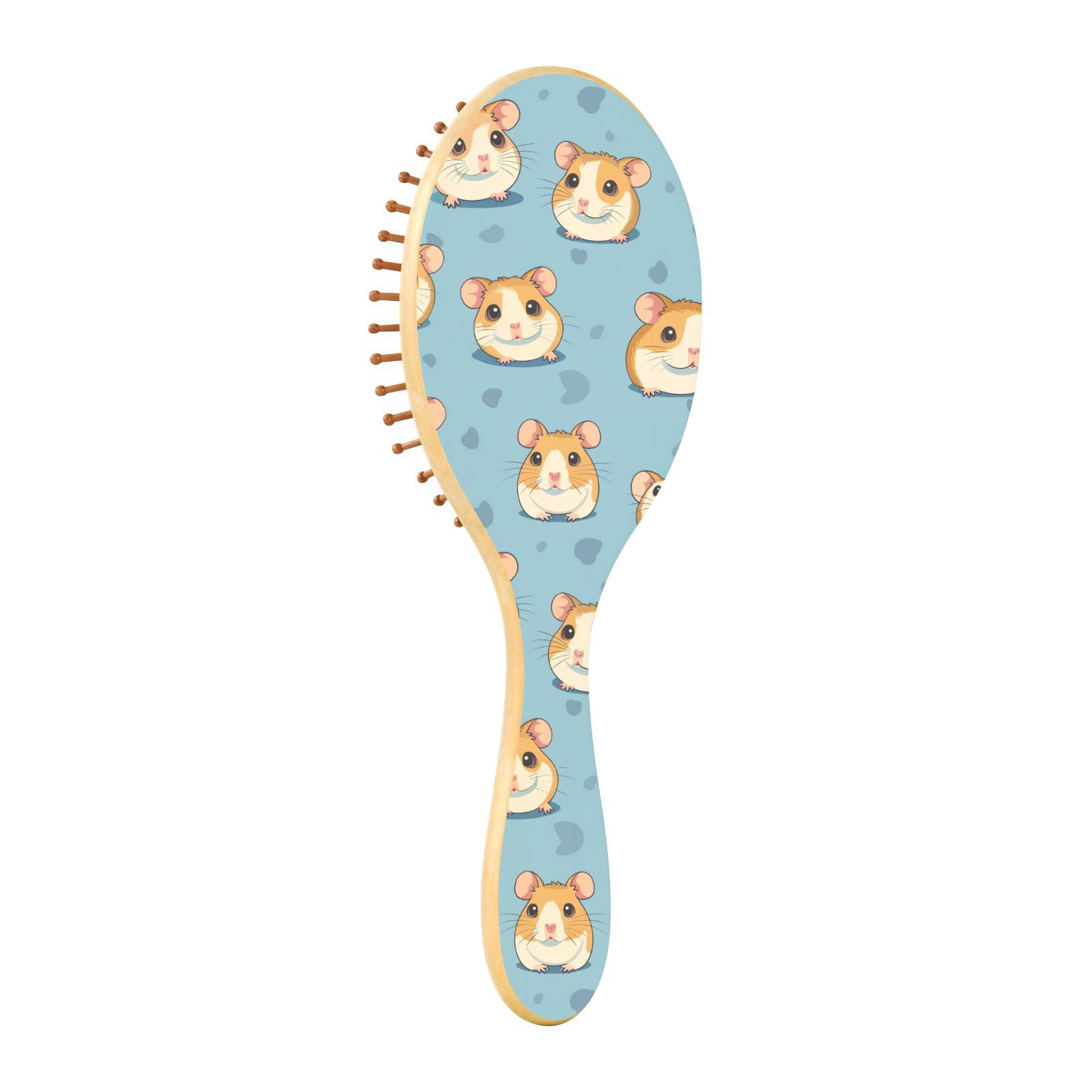 JSTEL Cute Cartoon Hamster Hair Brush for Women Men Natural Wood ...