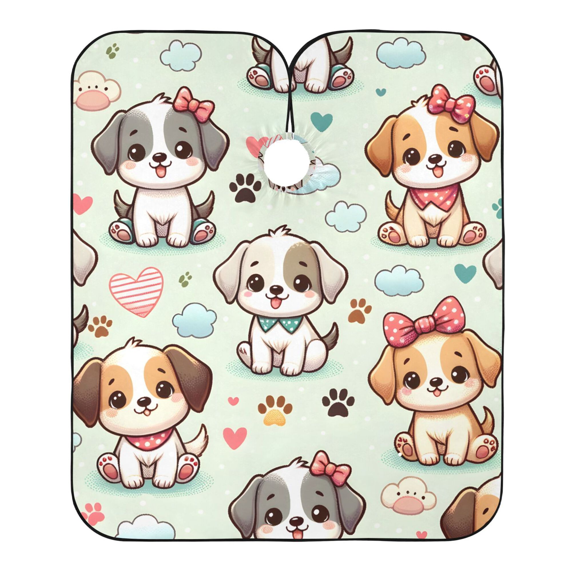 JSTEL Cute Dog Puppy Paw Prints Waterproof Barber Cape for Men Women ...