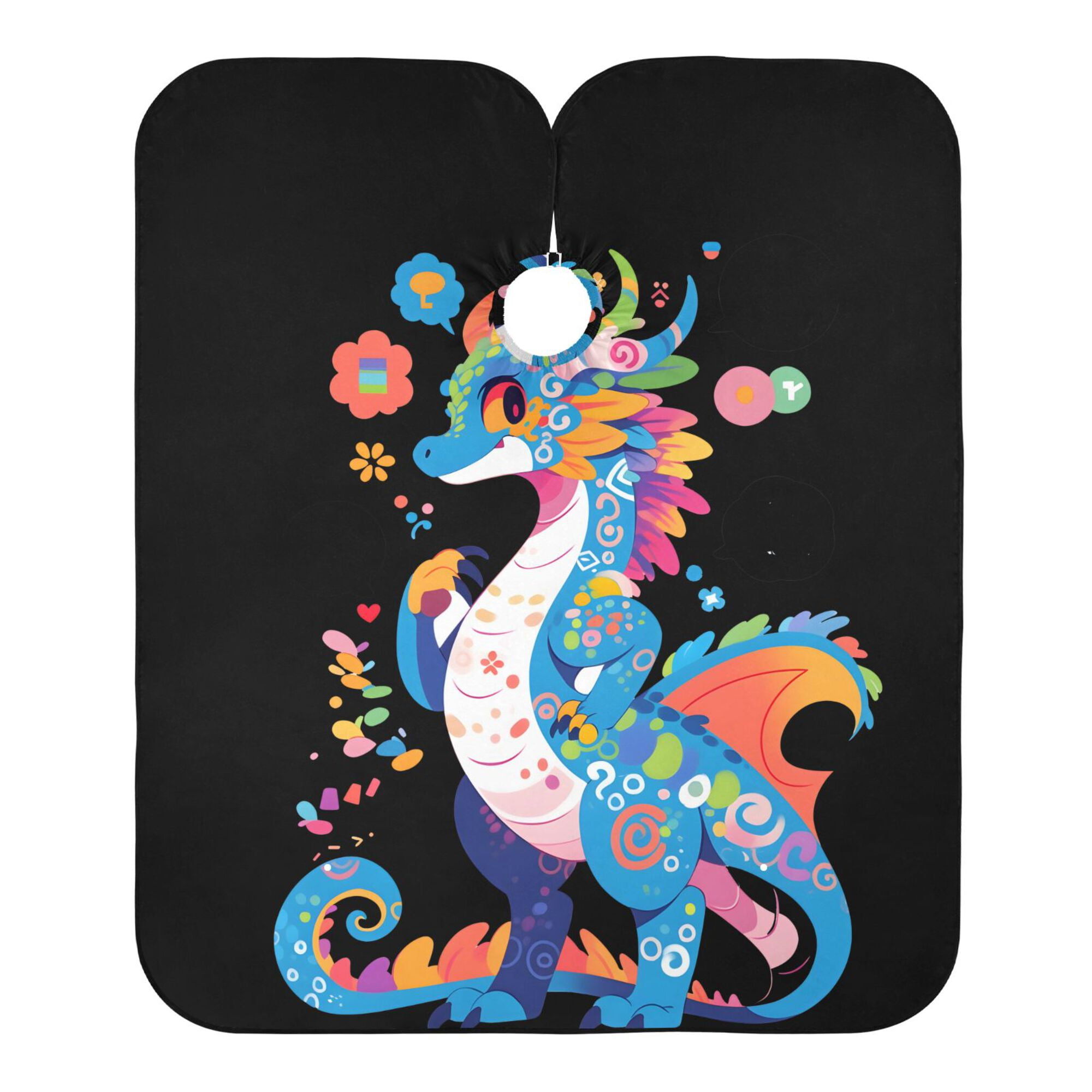JSTEL Cute Dragon Cartoon Waterproof Barber Cape for Men Women Beard ...
