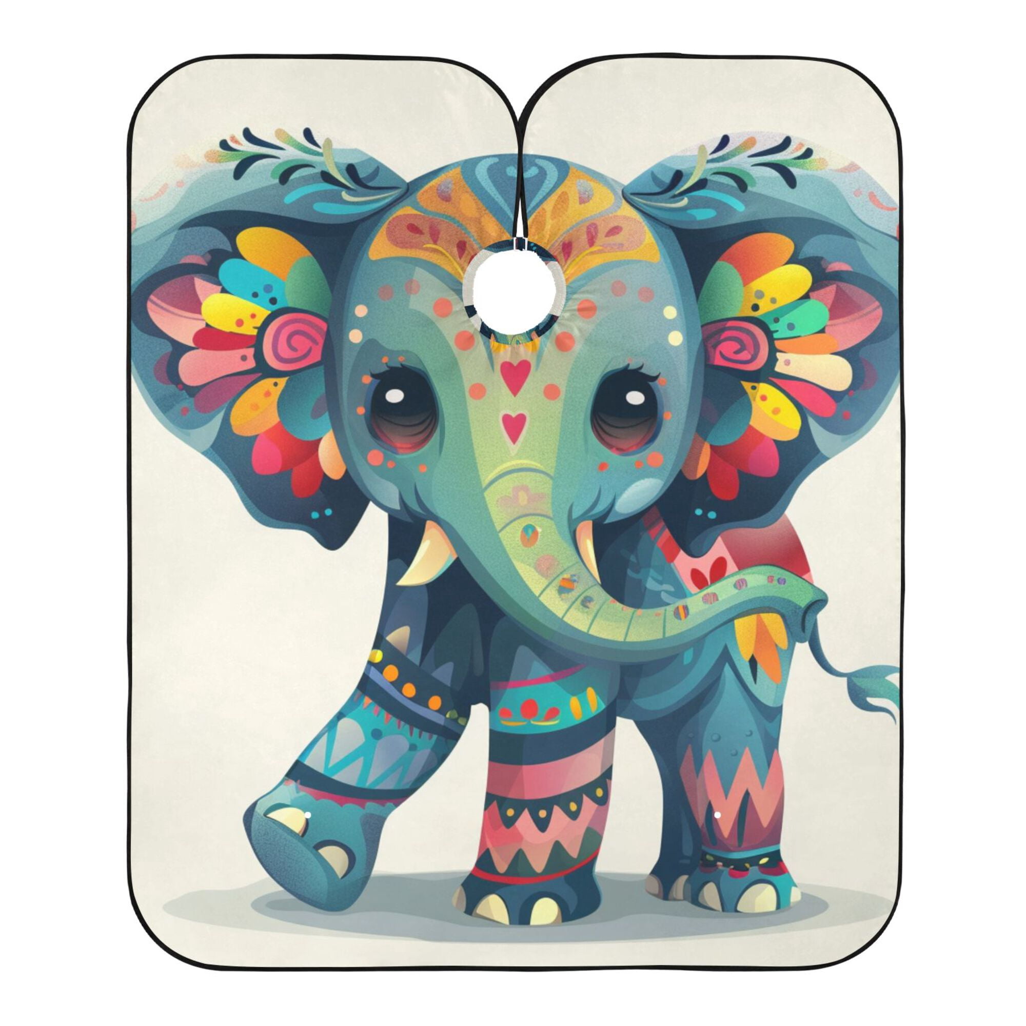 JSTEL Cute Elephant Boho Waterproof Barber Cape for Men Women Beard ...