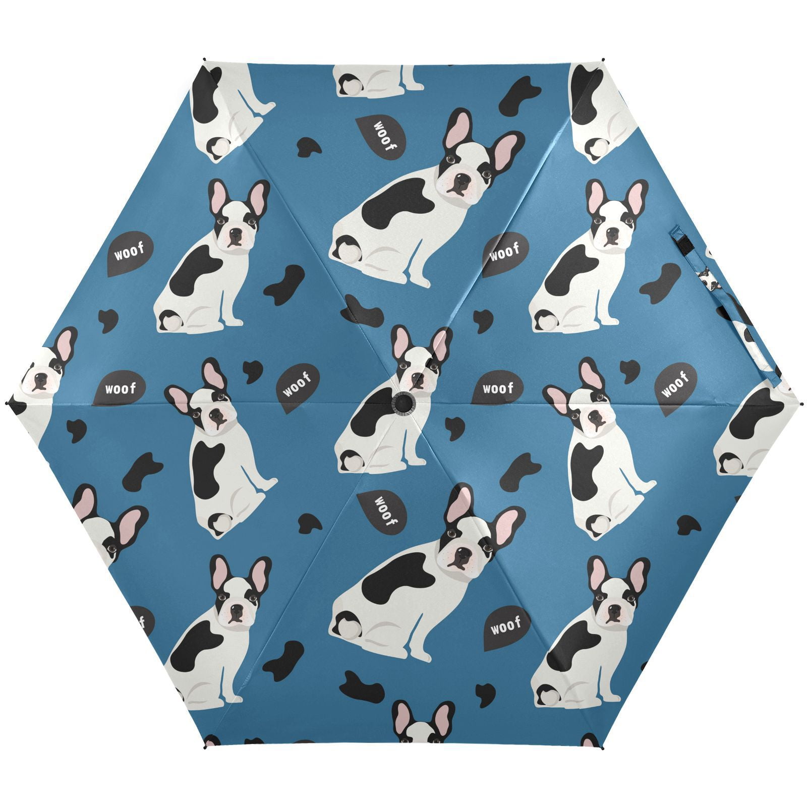 JSTEL Cute French Bulldog Animal Print on Blue Folding Umbrella for ...