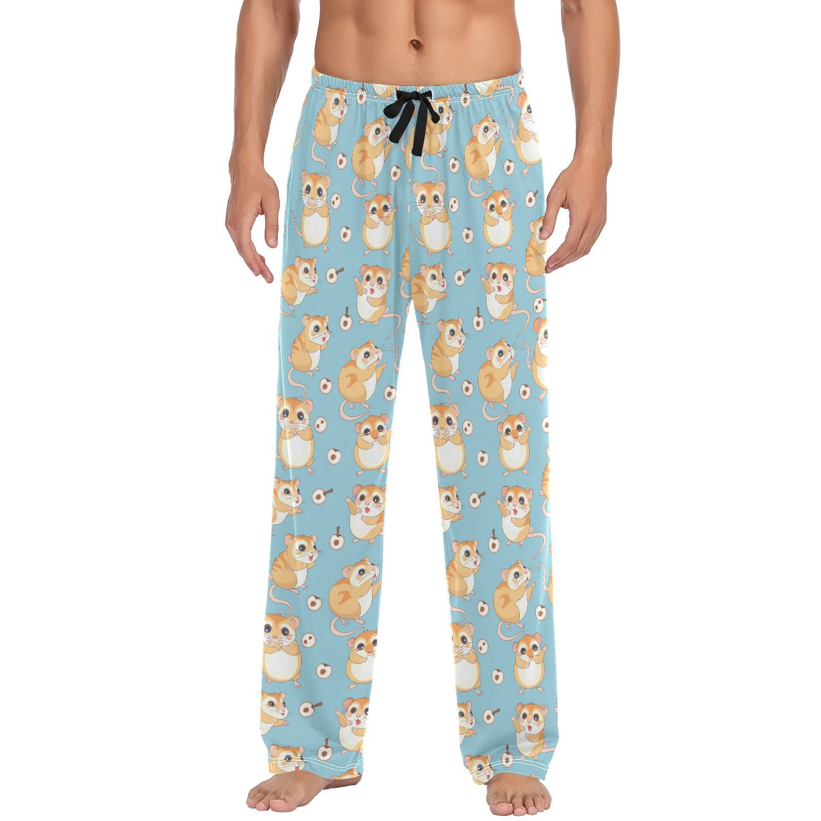 JSTEL Cute Hamster Cartoon Men's Sleepwear Mens Pajama Pants Bottoms ...
