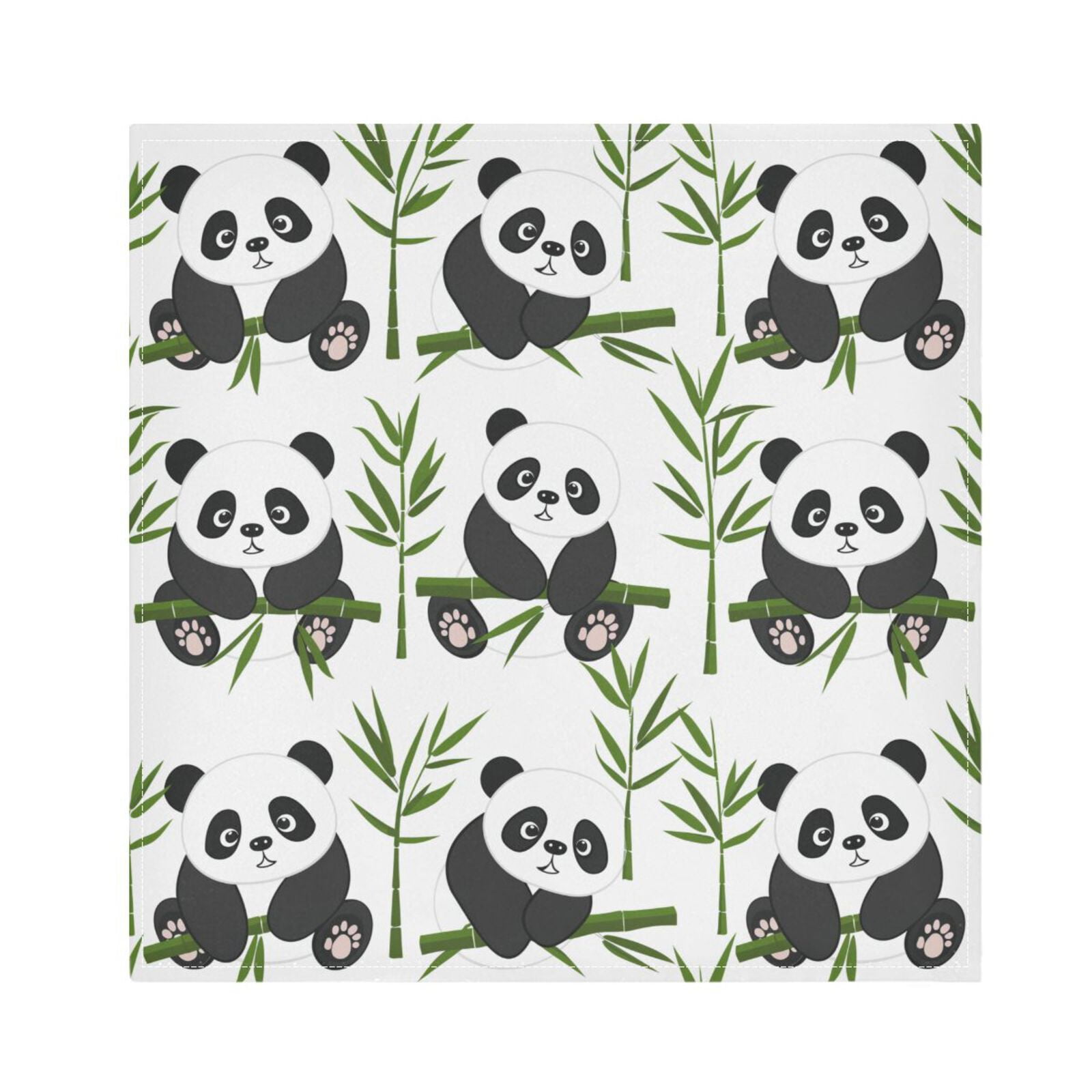 JSTEL Cute Panda Animal Cloth Napkins Set of 6, 20x20 Inch Washable and ...