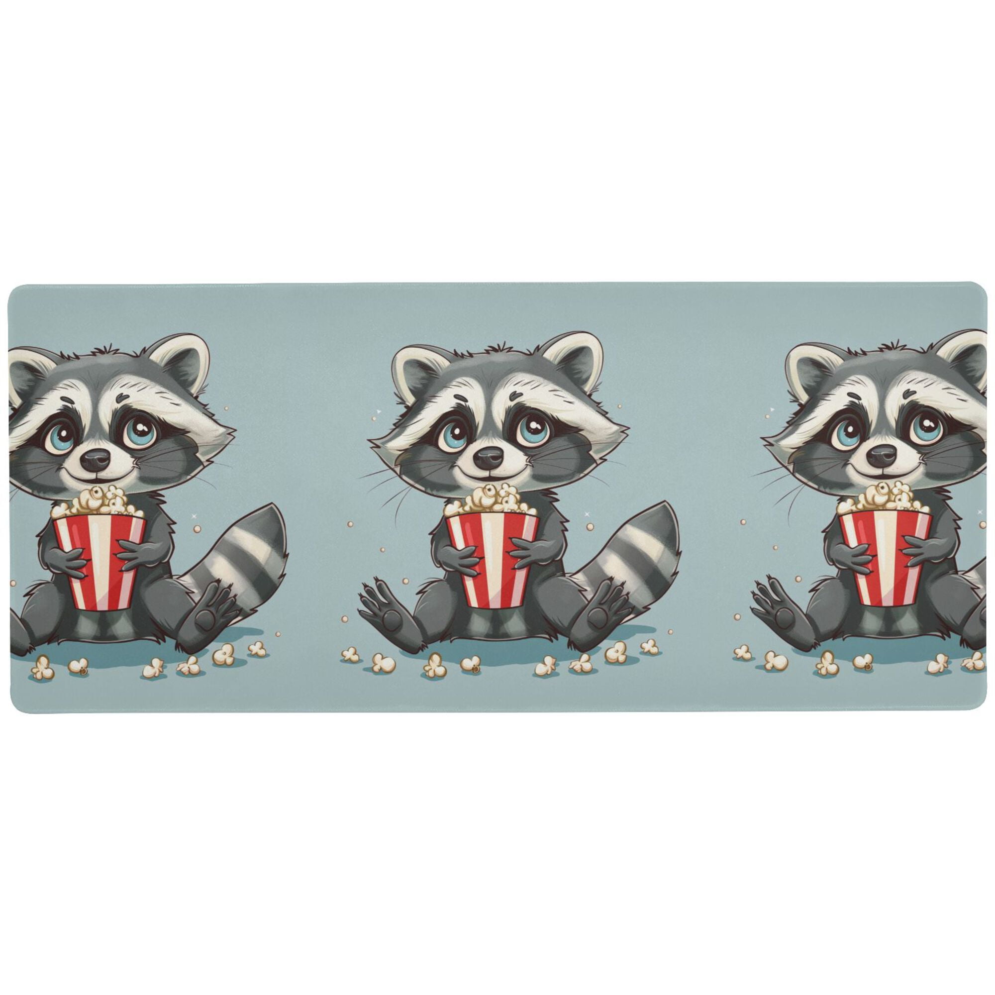 JSTEL Cute Raccoon Popcorn Cartoon Large Gaming Mouse Pad Big Mousepad ...