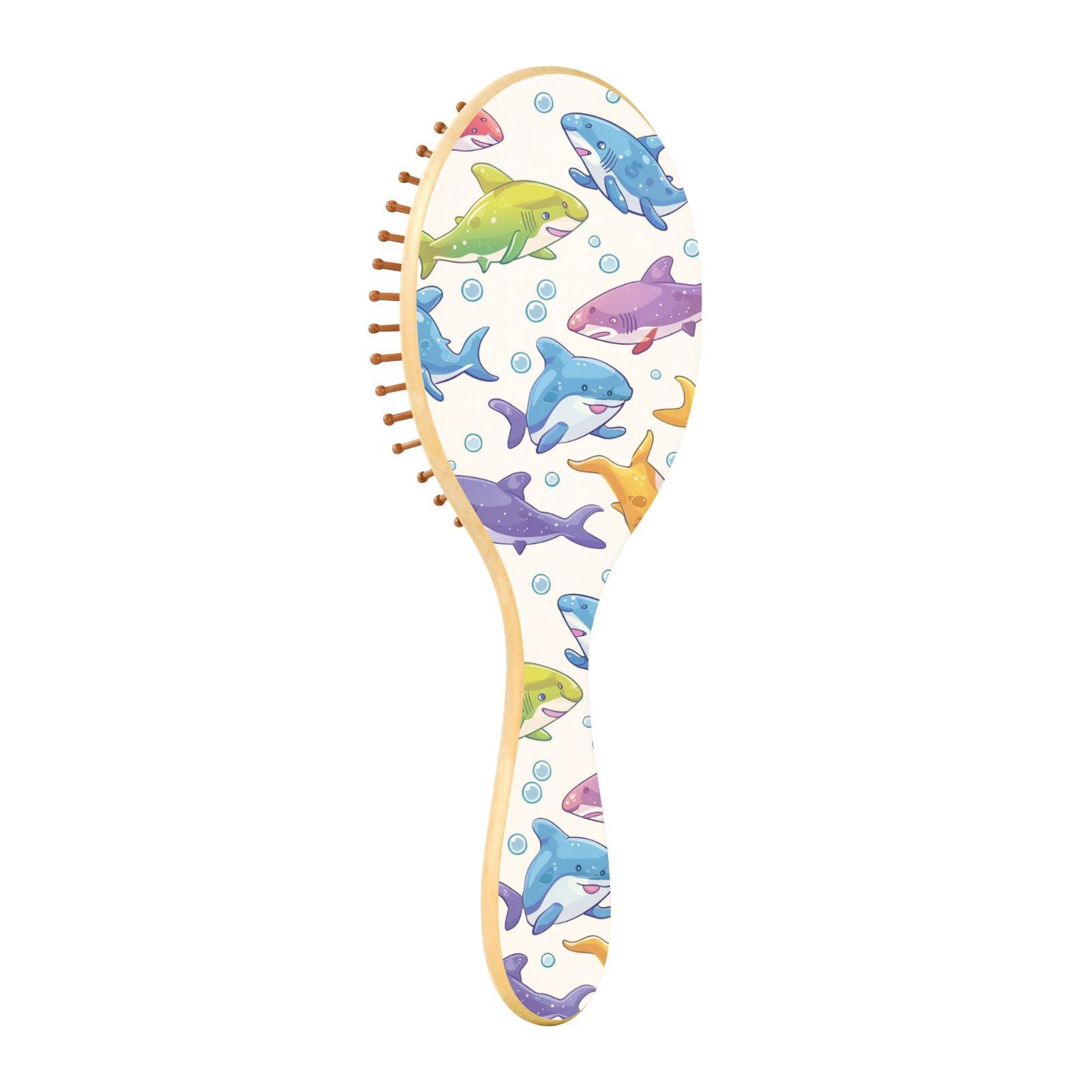 JSTEL Cute Shark Bubble Rainbow Color Hair Brush for Women Men Natural ...