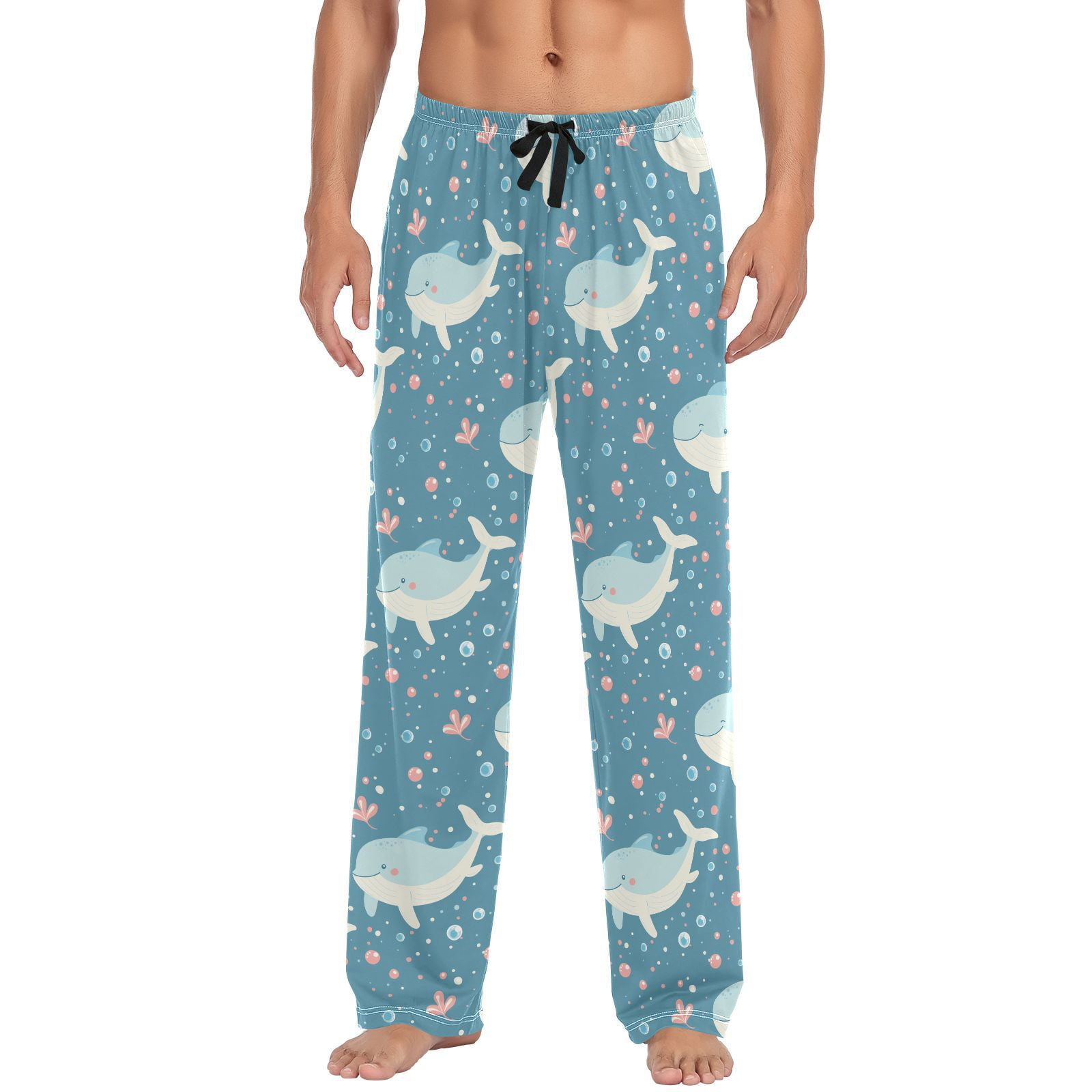 JSTEL Cute Whale Bubble Men's Sleepwear Mens Pajama Pants Bottoms with ...