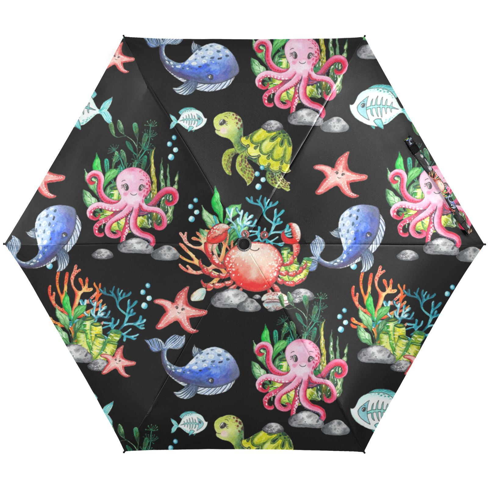 JSTEL Cute Whale Turtle Octopus Starfish Animal Folding Umbrella for ...