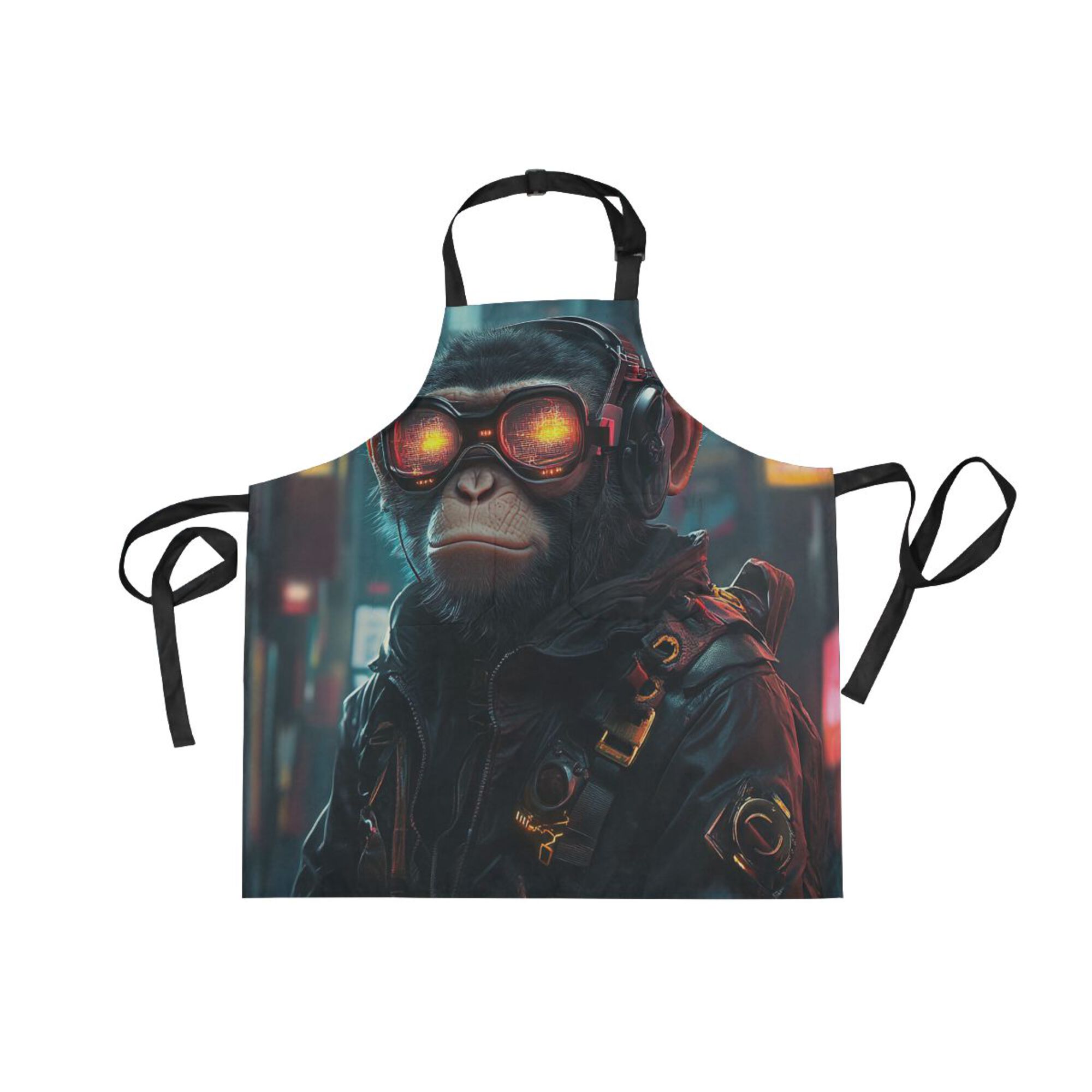 JSTEL Cyberpunk Monkey Apron with 2 Pockets for Women Men Adjustable ...
