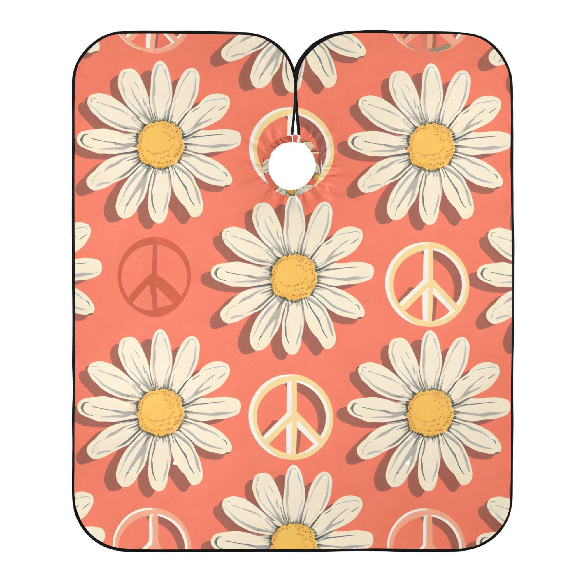 JSTEL Daisy Flower Peace Symbol Waterproof Barber Cape for Men Women ...