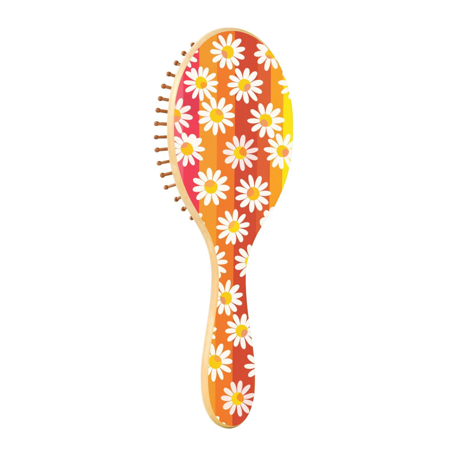 JSTEL Daisy Flower Rainbow Stripes Hair Brush for Women Men Natural ...