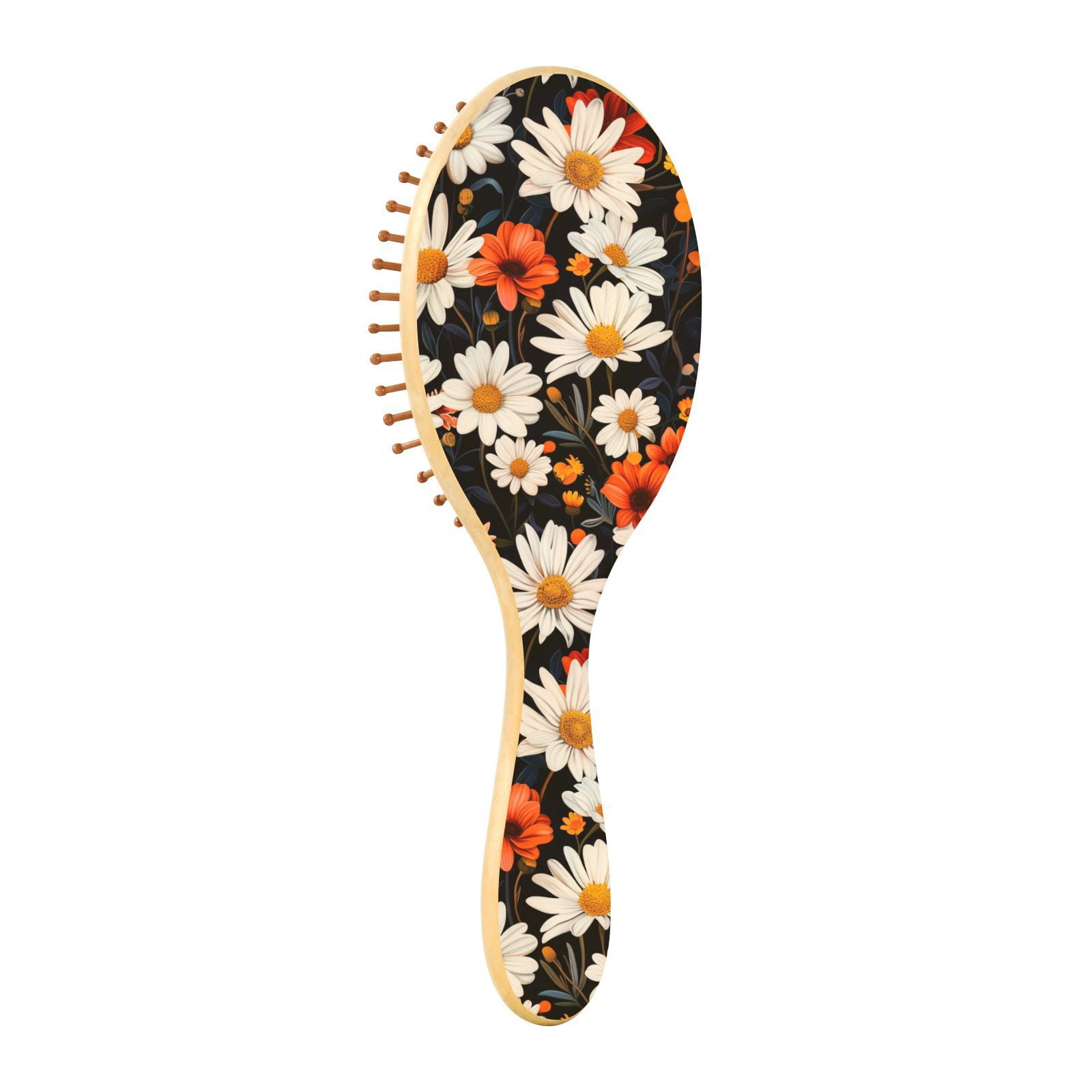 JSTEL Daisy Flowers Floral Hair Brush for Women Men Natural Wood ...