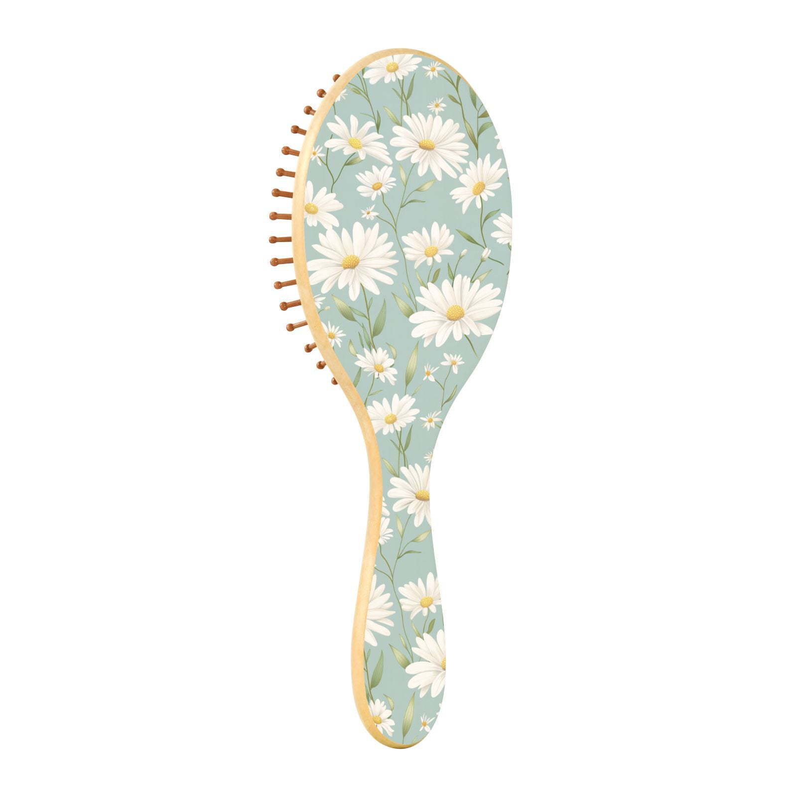 JSTEL Delicate Daisy Flower Hair Brush for Women Men Natural Wood ...