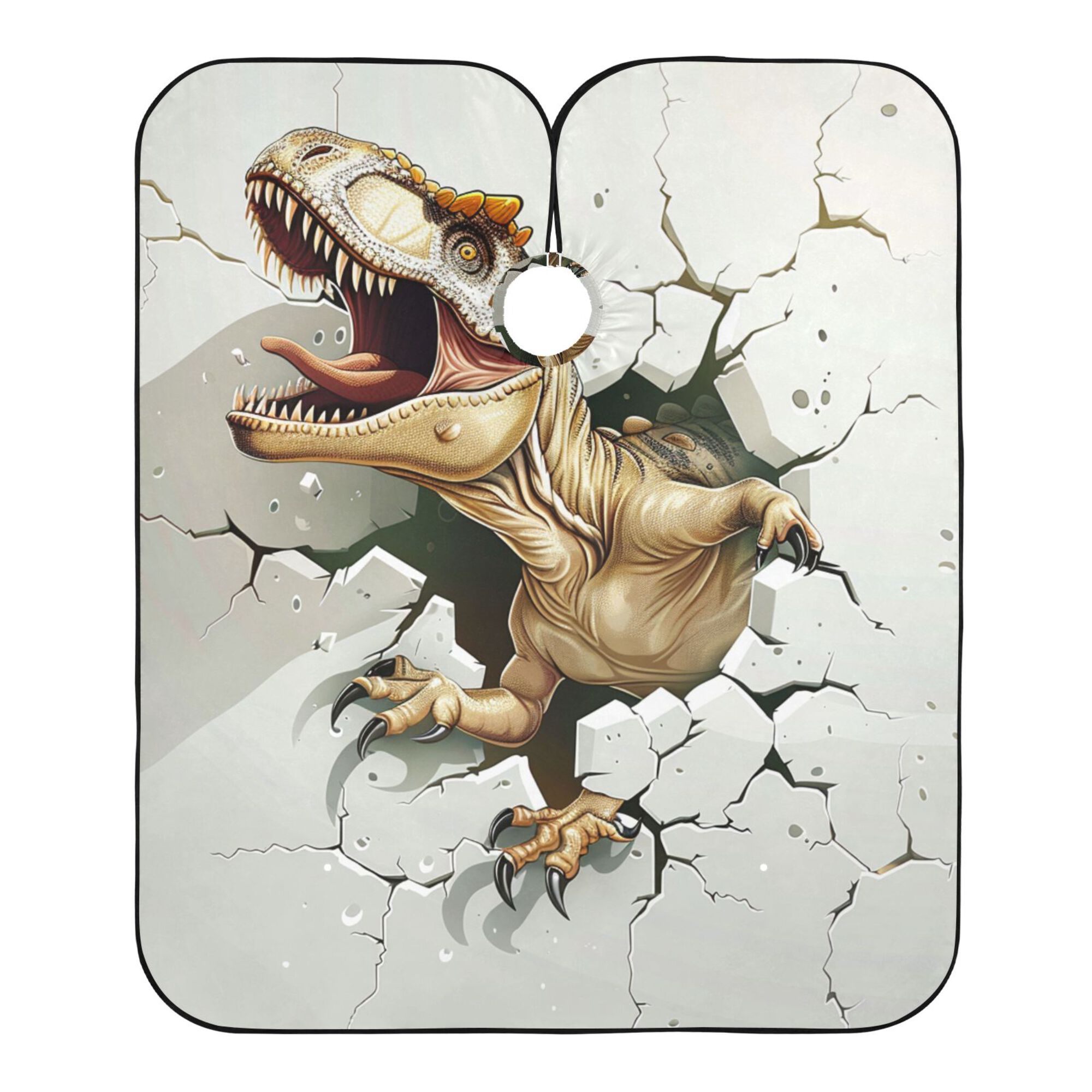JSTEL Dinosaur T-rex Breaking Wall Waterproof Barber Cape for Men Women ...