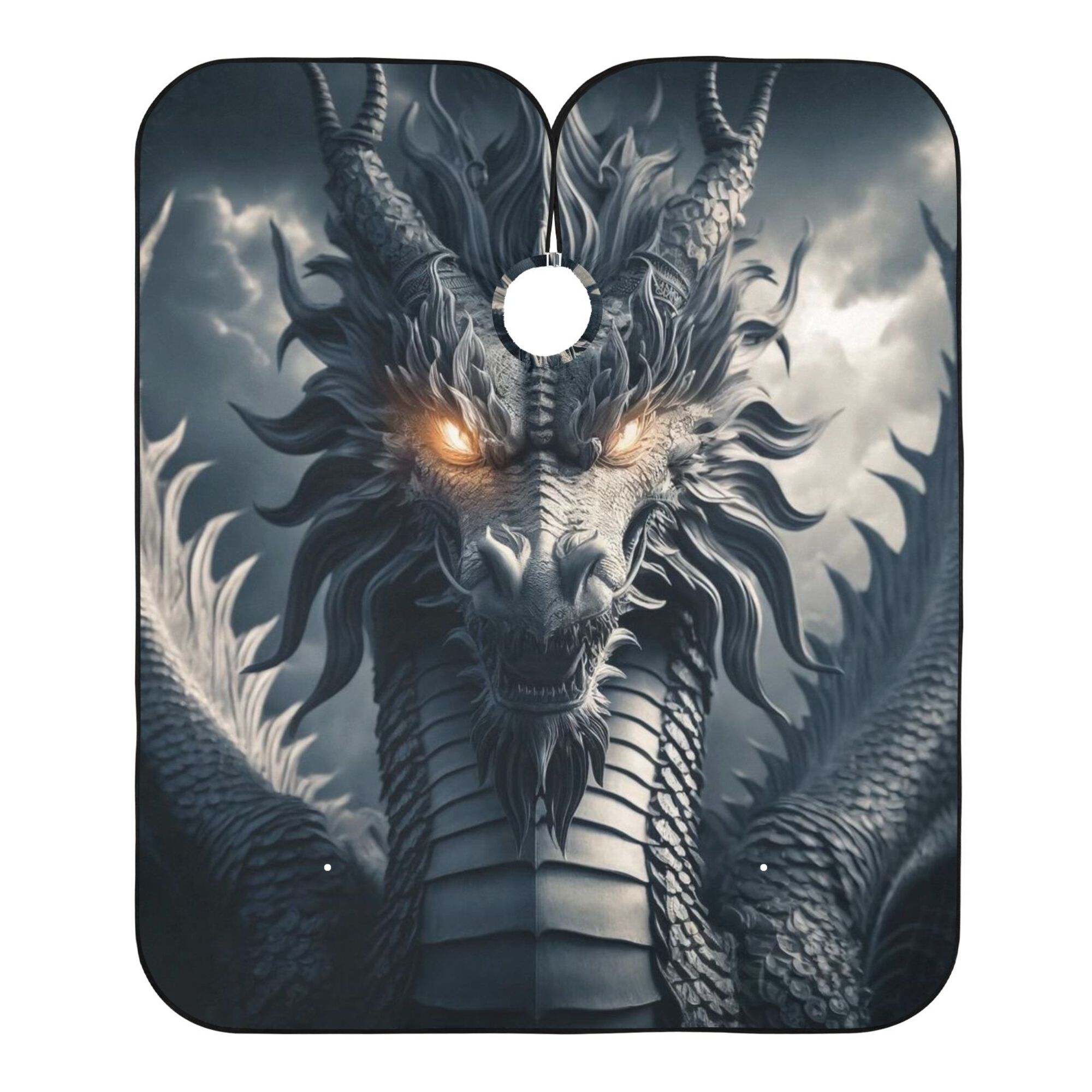 JSTEL Dragon Portrait Magic Waterproof Barber Cape for Men Women Beard ...