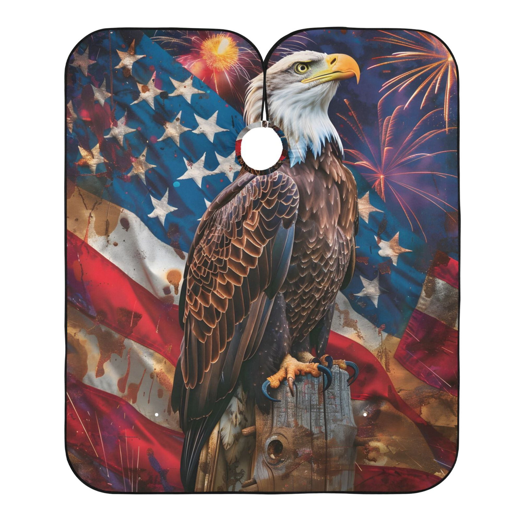 JSTEL Eagle Usa American Flag Waterproof Barber Cape for Men Women ...