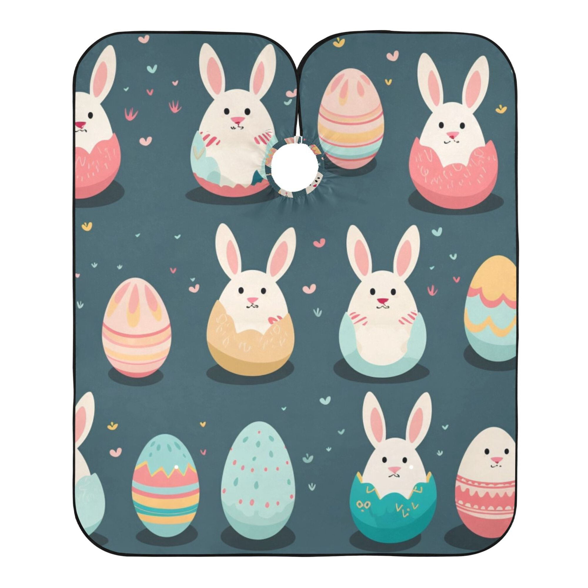 JSTEL Easter Eggs & Rabbit Waterproof Barber Cape for Men Women Beard ...