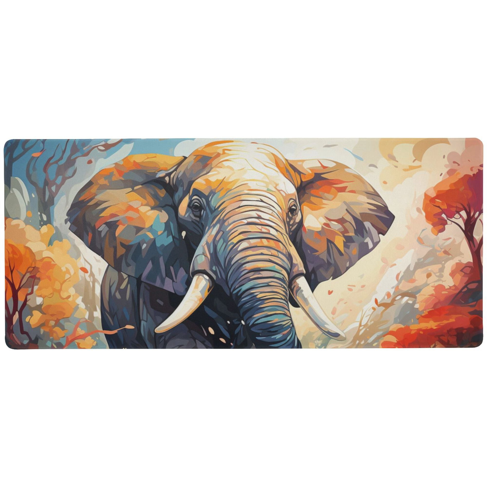 JSTEL Elephant in Forest Large Gaming Mouse Pad Big Mousepad Mice ...