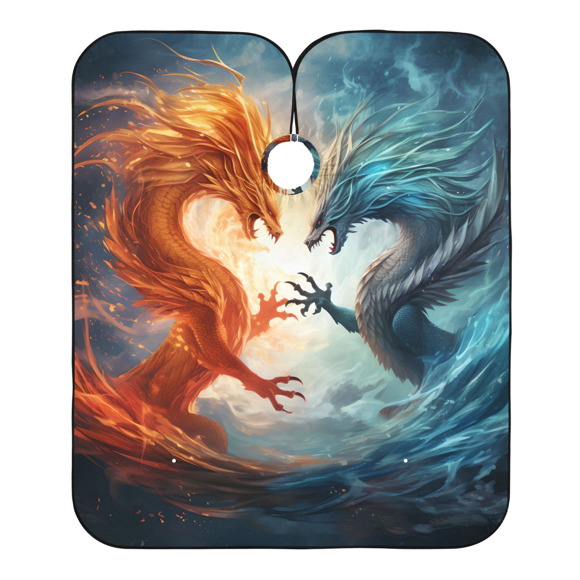 JSTEL Fire Dragon & Ice Dragon Waterproof Barber Cape for Men Women ...