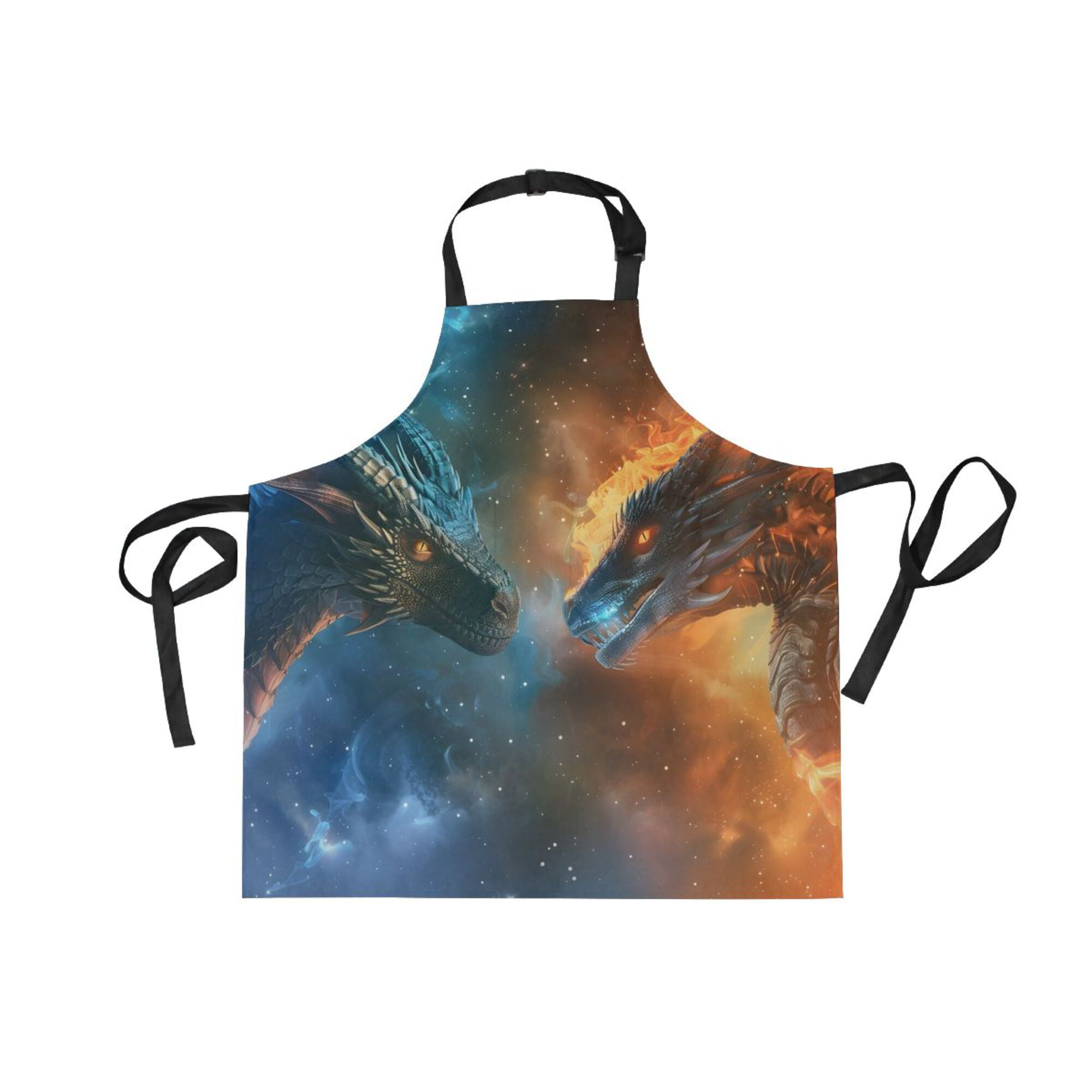 JSTEL Fire Dragon Water Dragon Apron with 2 Pockets for Women Men ...