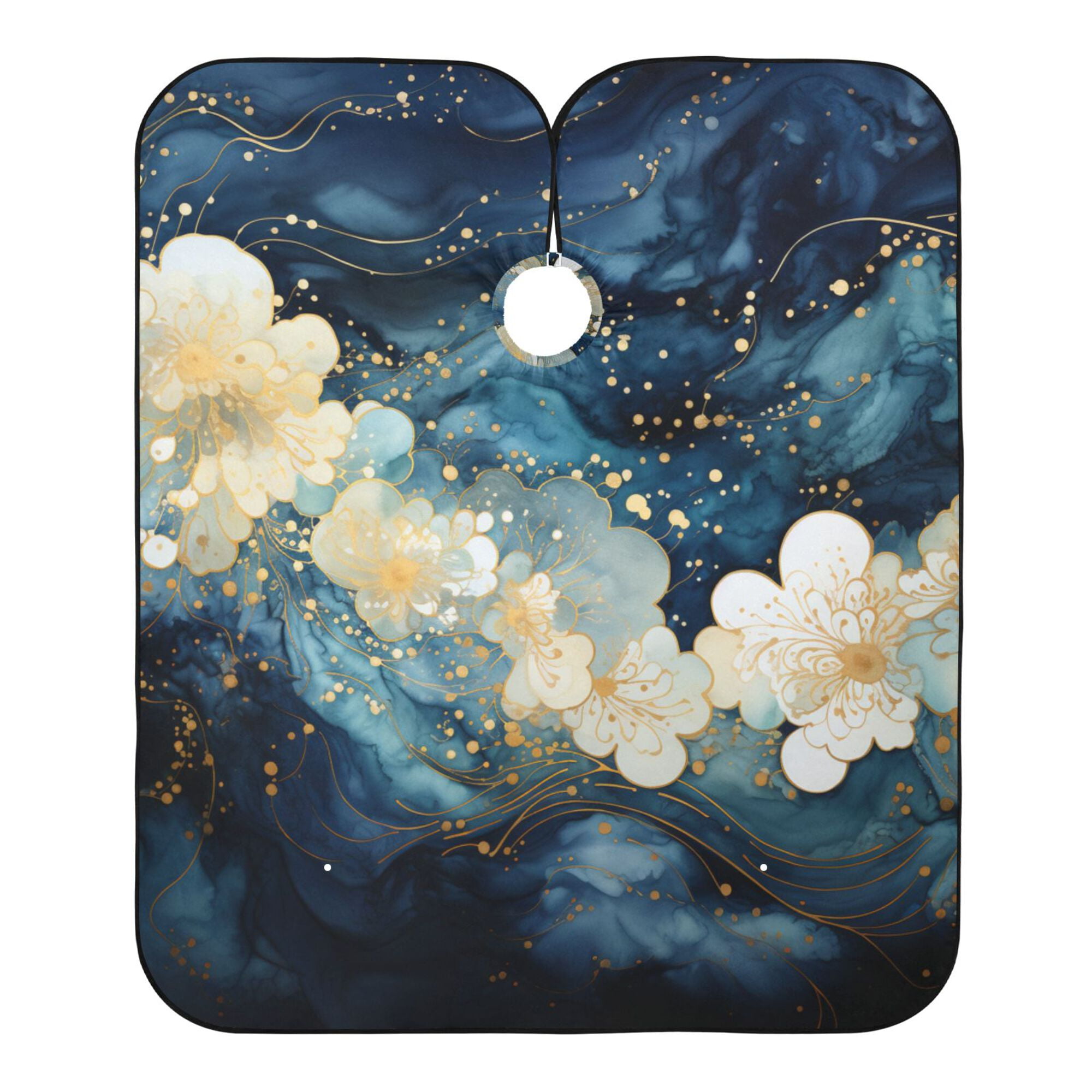 JSTEL Flowers Blue Marble Waterproof Barber Cape for Men Women Beard ...
