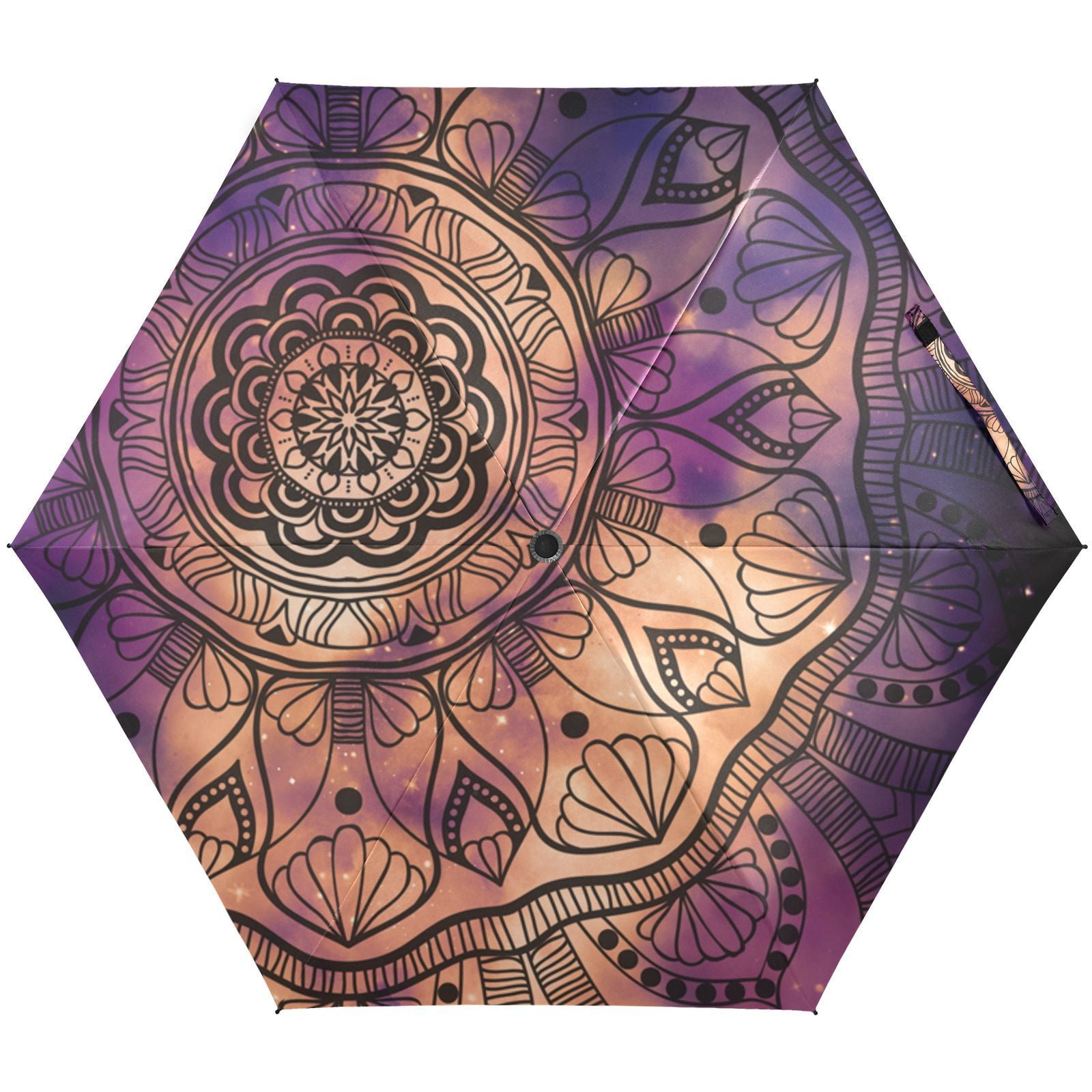 JSTEL Galaxy Space Mandala Folding Umbrella for Rain Sun Travel Mini ...