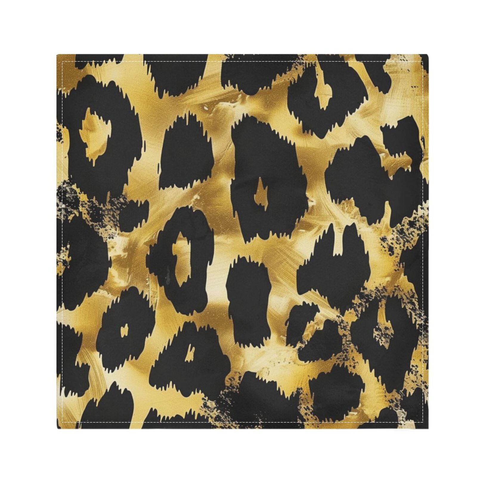 JSTEL Gold Leopard Print Cheetan Cloth Napkins Set of 1, 20x20 Inch ...