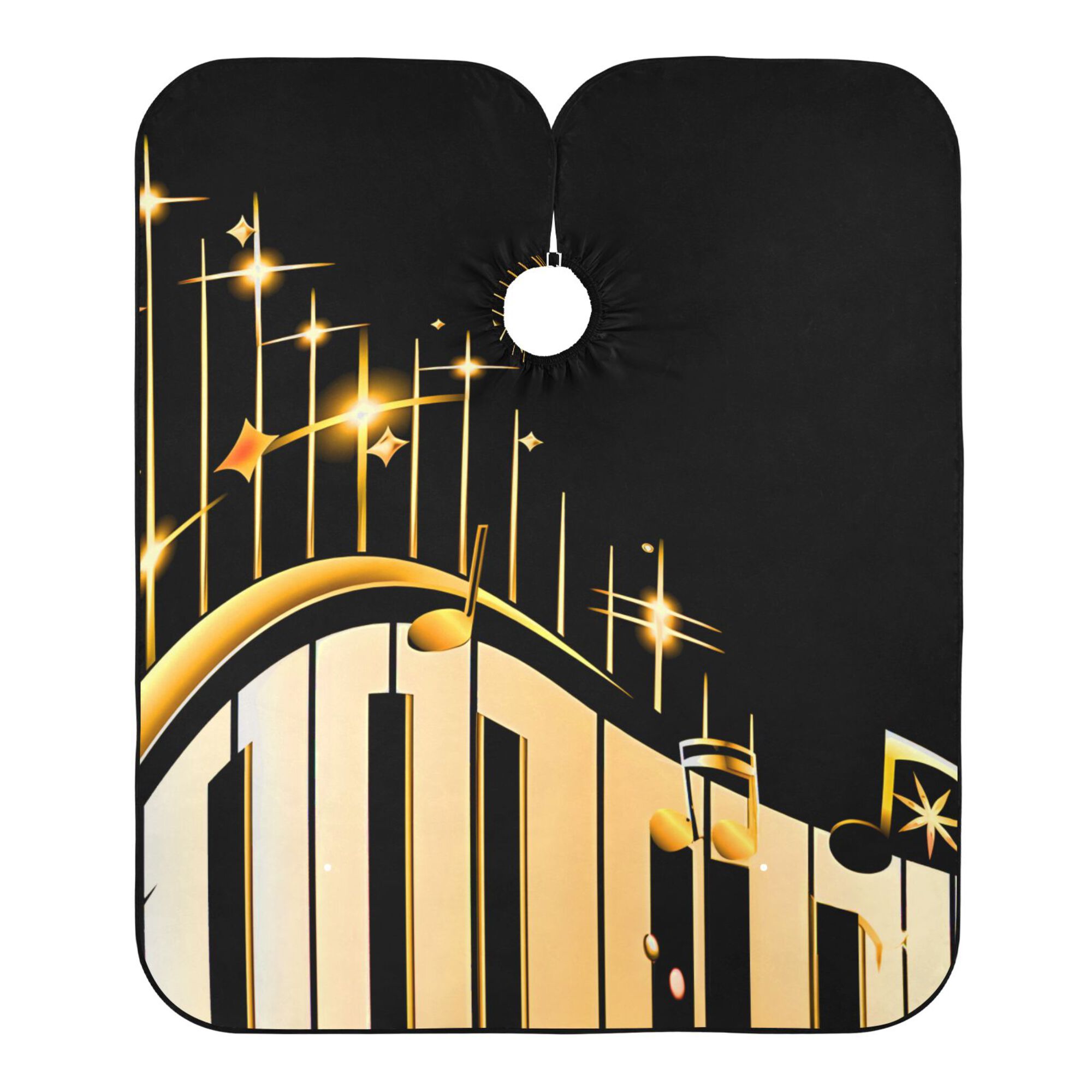 JSTEL Gold Music Notes Piano Keys Waterproof Barber Cape for Men Women ...