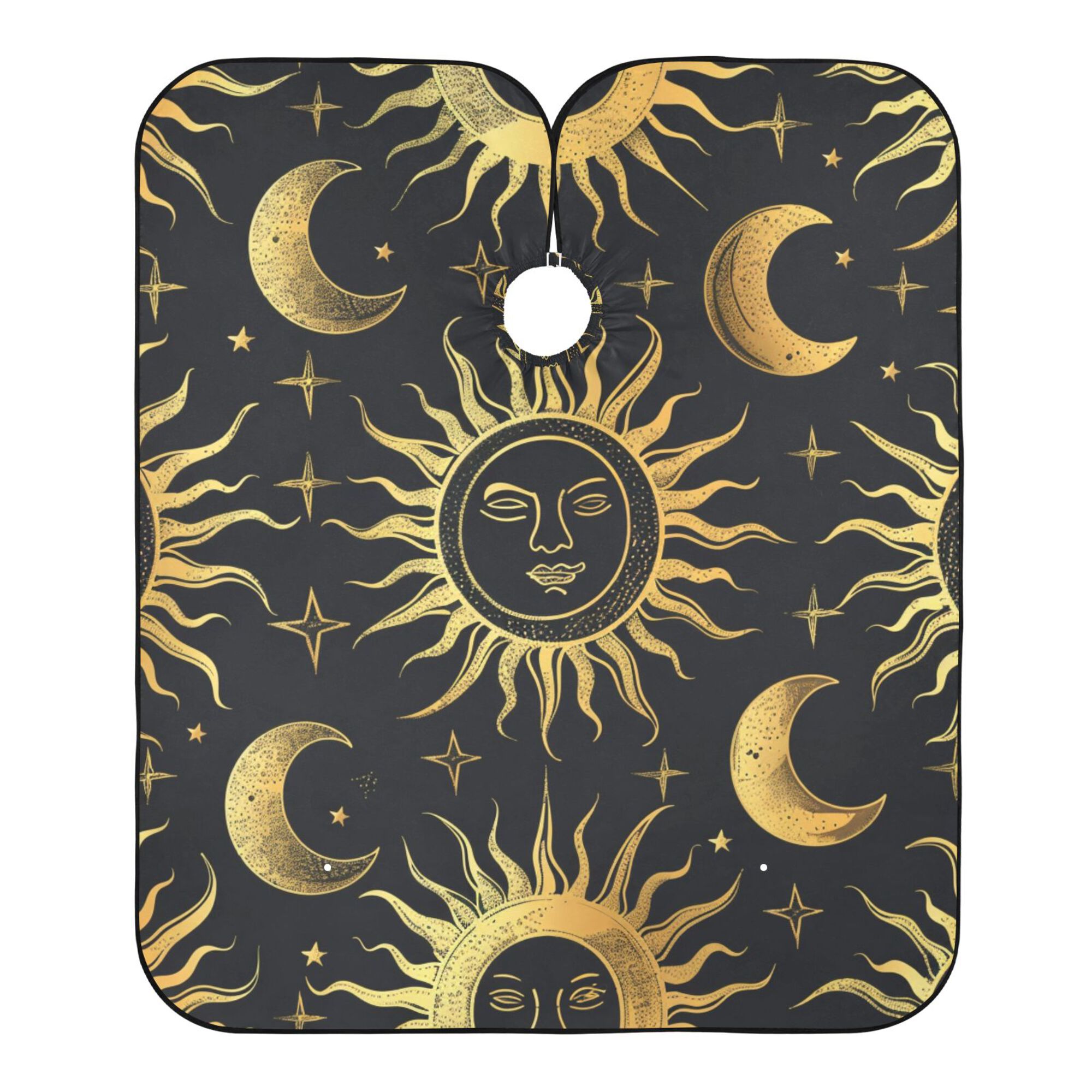 JSTEL Gold Sun Crescent Moon Waterproof Barber Cape for Men Women Beard ...