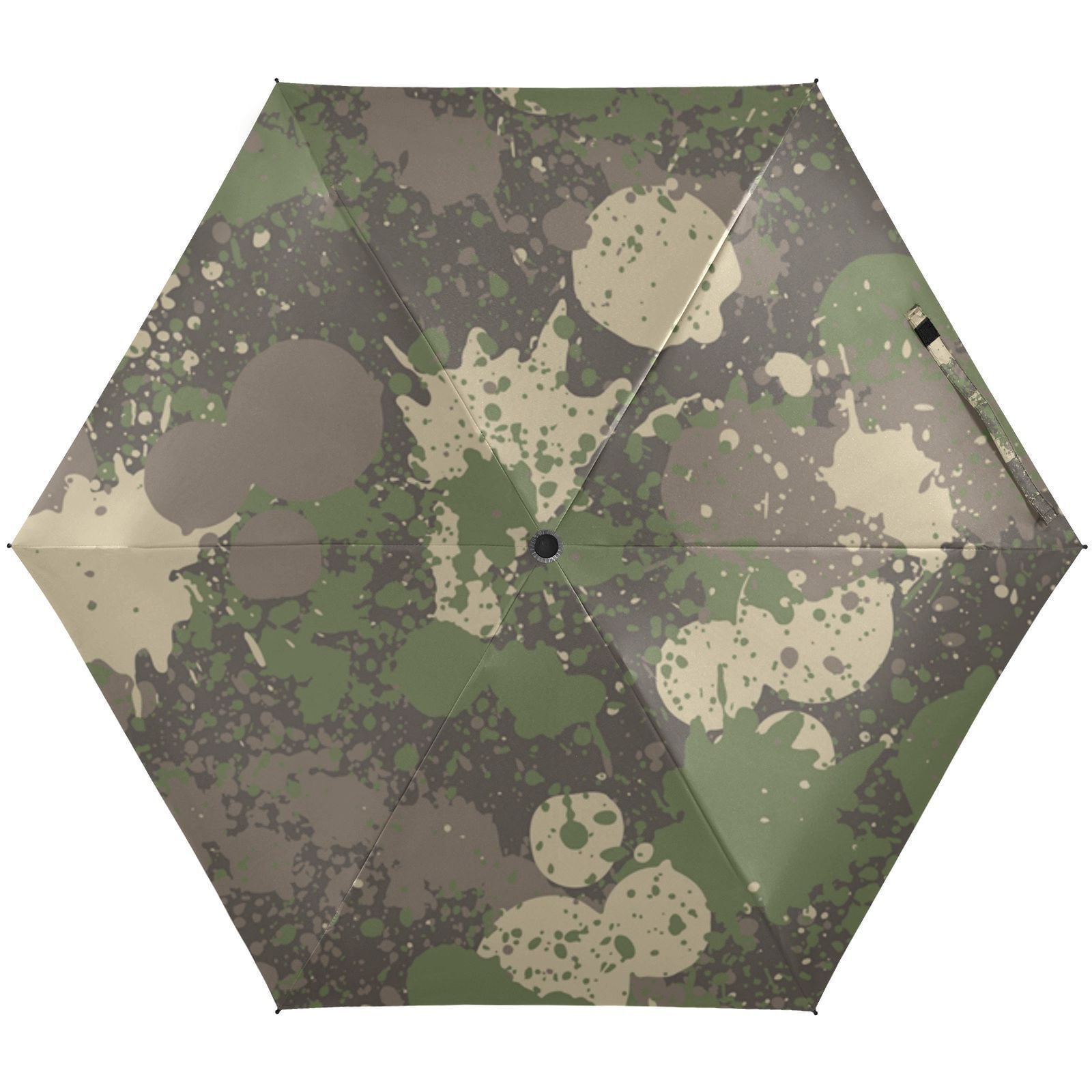 JSTEL Green Splash Camouflage Camo Folding Umbrella for Rain Sun Travel ...