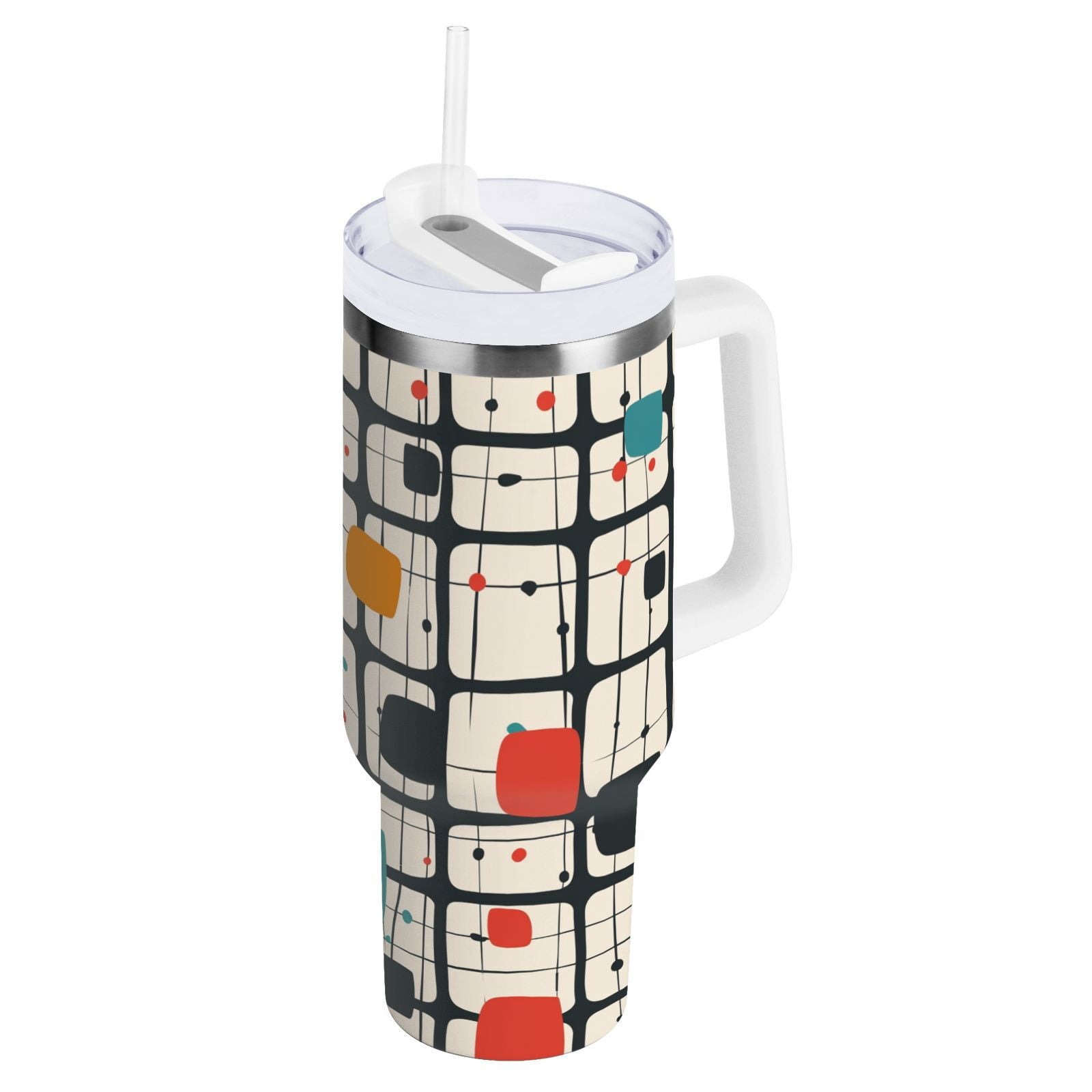 JSTEL Grid Colorful Blocks 40 oz Tumbler Stainless Steel Water Bottle ...