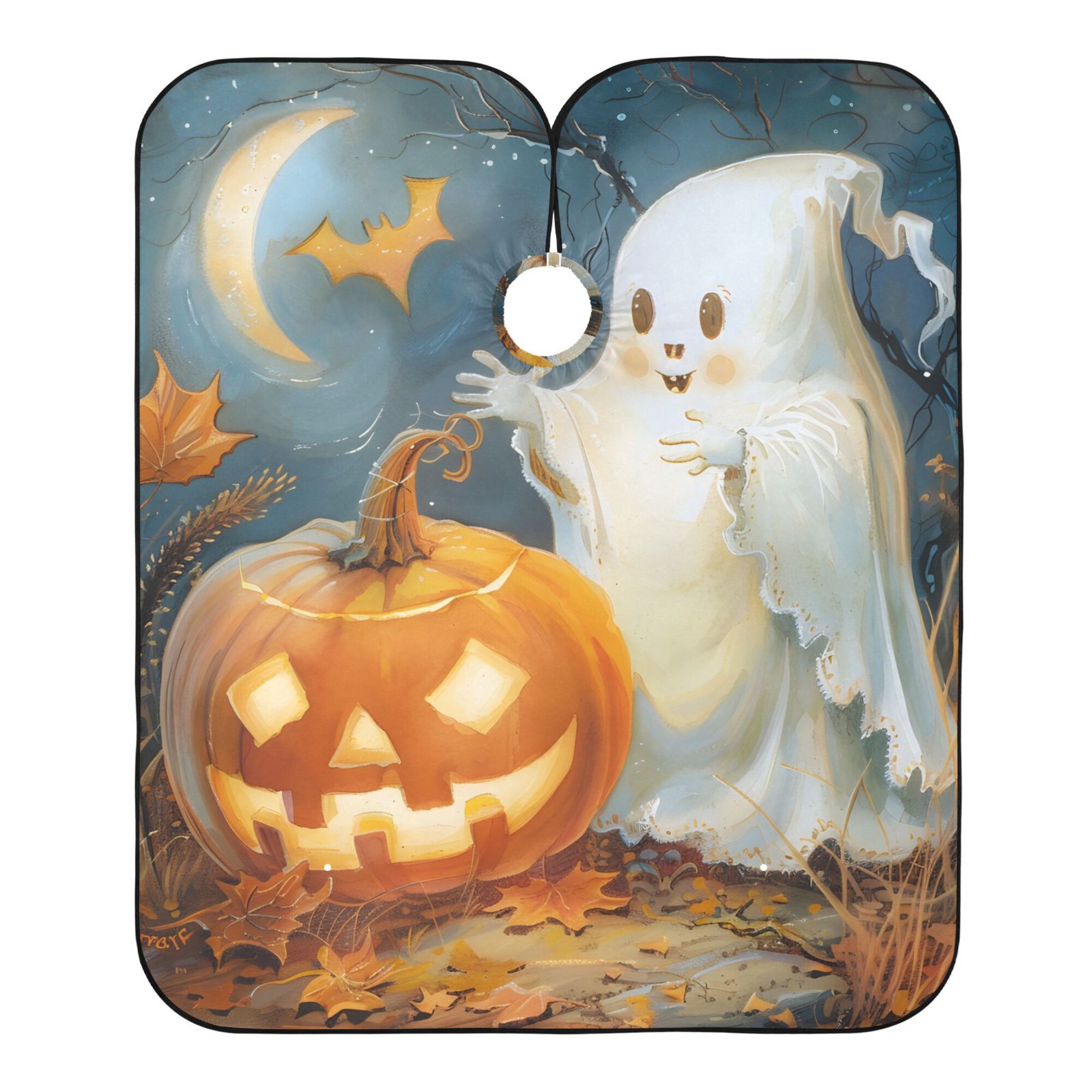 JSTEL Halloween Ghost Pumpkin Waterproof Barber Cape for Men Women ...
