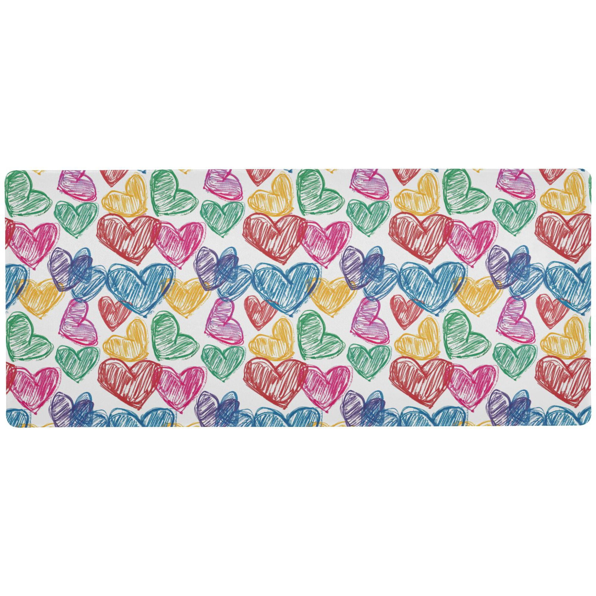 JSTEL Heart Crayon Drawing Large Gaming Mouse Pad Big Mousepad Mice ...