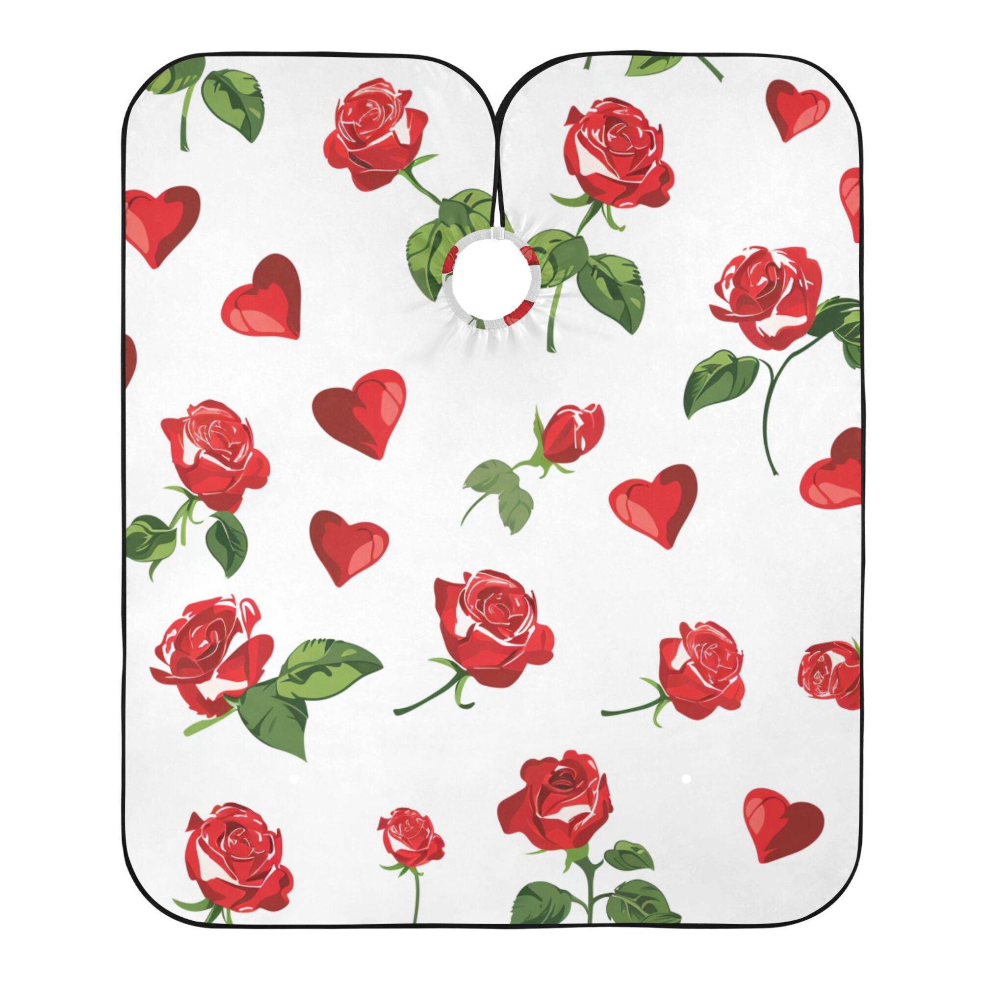 JSTEL Heart Red Rose Flower Floral Waterproof Barber Cape for Men Women ...