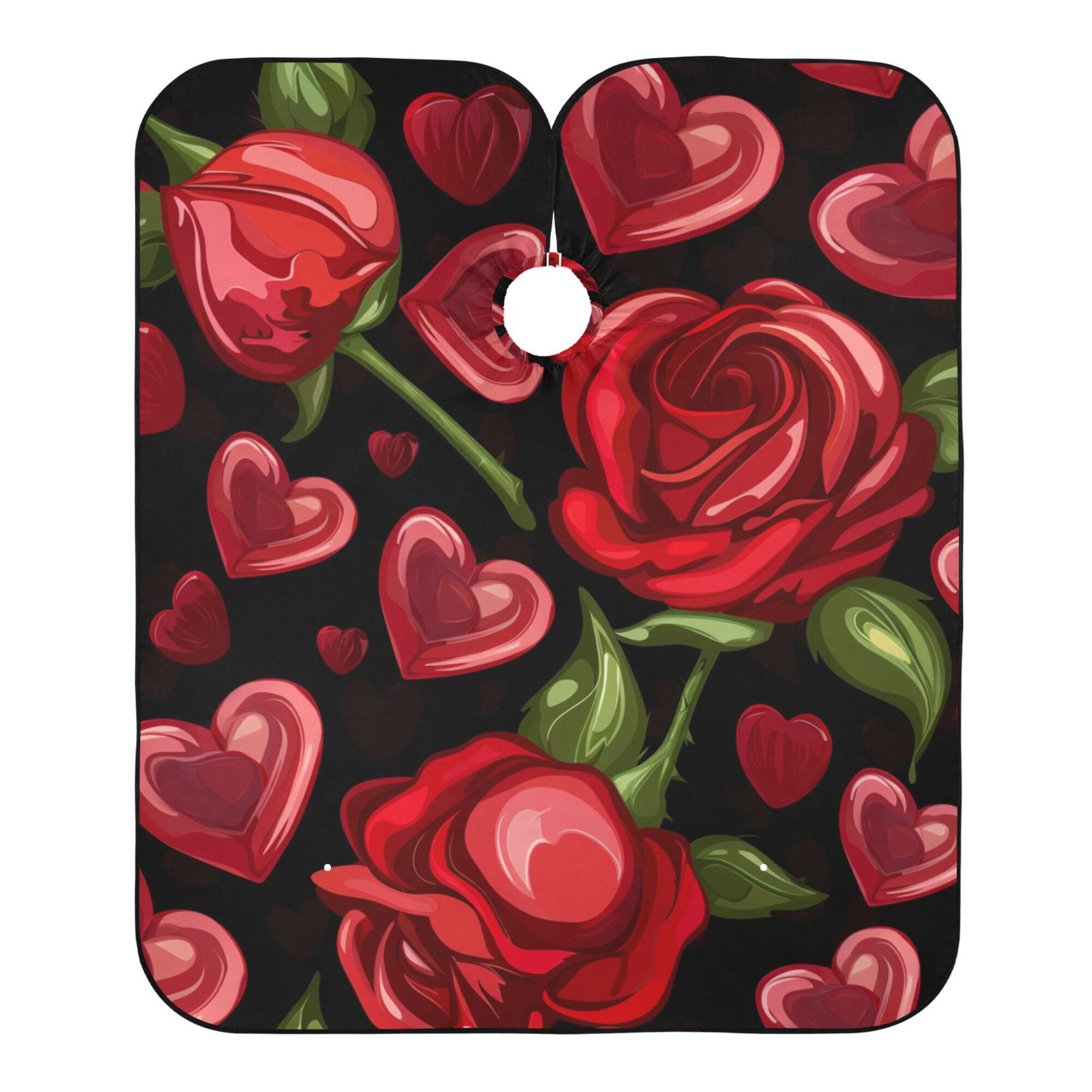 JSTEL Heart Red Rose Flower Waterproof Barber Cape for Men Women Beard ...