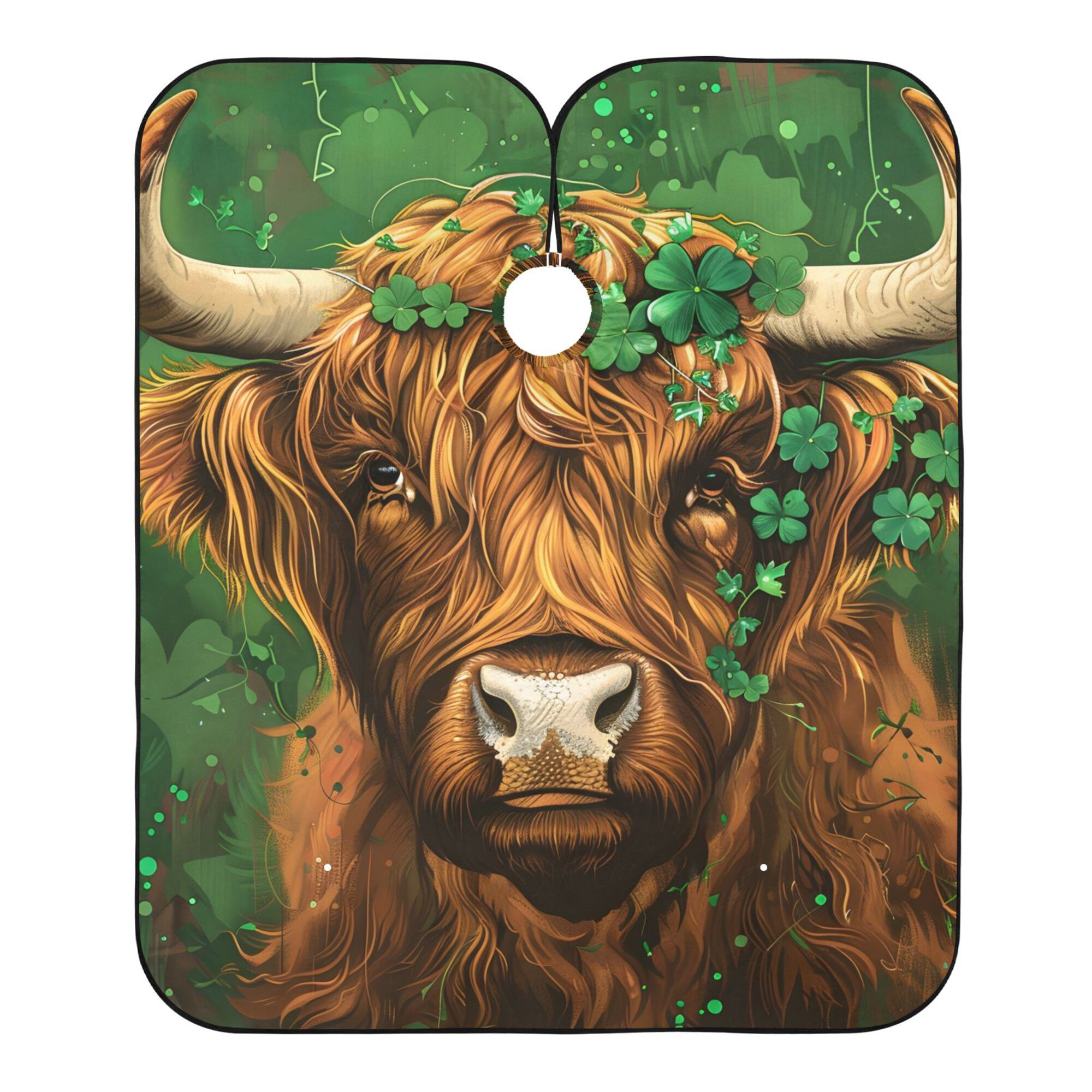 JSTEL Highland Bull Four Leaf Waterproof Barber Cape for Men Women ...