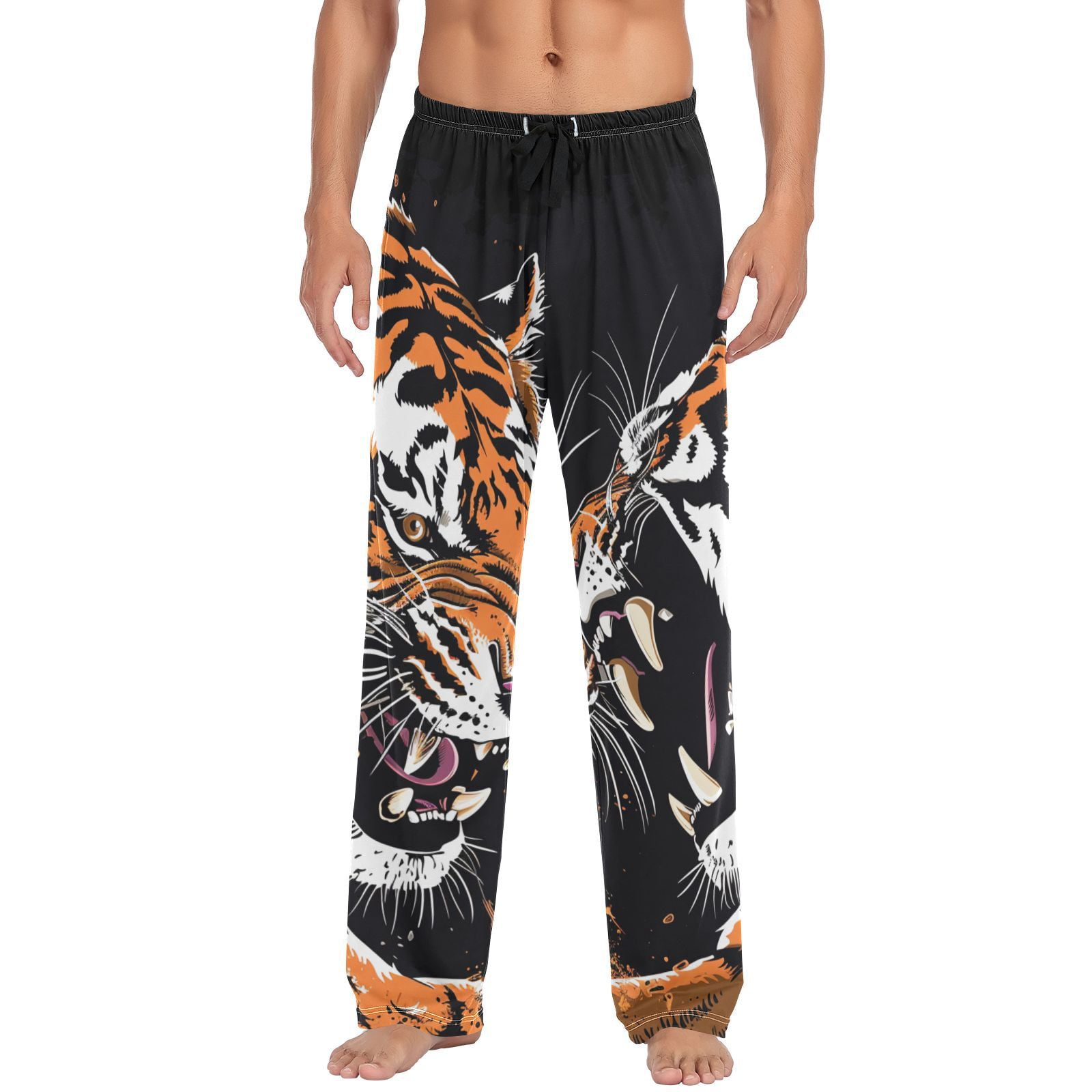 JSTEL Howling Tigers Fighting Men's Sleepwear Mens Pajama Pants Bottoms ...