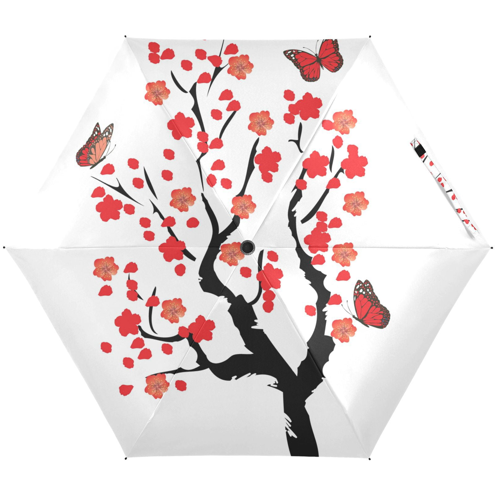 JSTEL Japanese Cherry Blossom Sakura Butterfly Folding Umbrella for ...