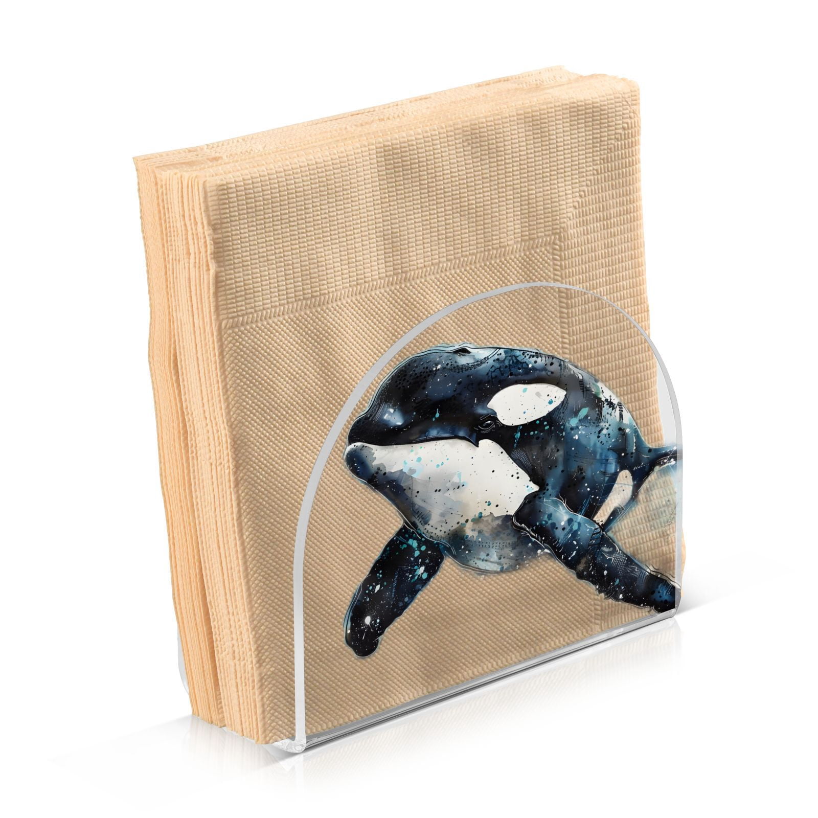 JSTEL Killer Whale Watercolour Napkin Holder for Table Cocktail ...