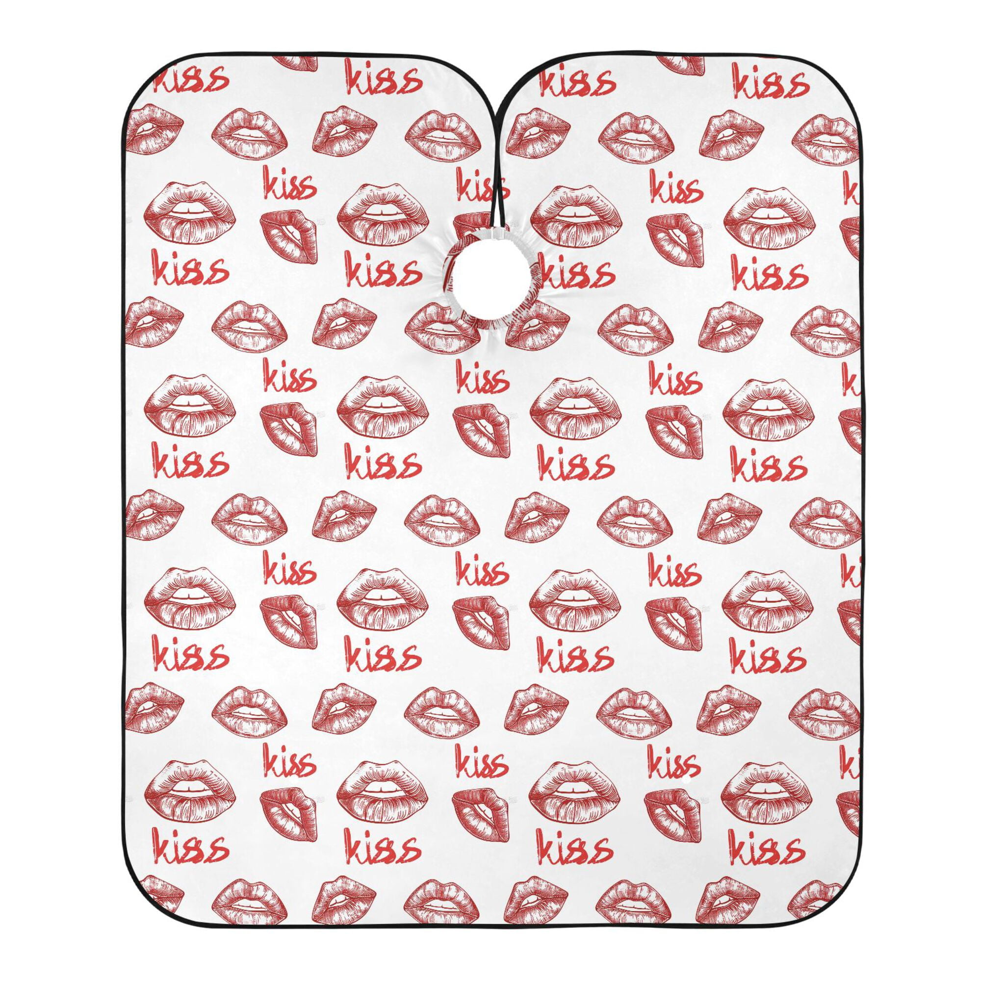 JSTEL Kiss Red Lips Waterproof Barber Cape for Men Women Beard Shaving ...